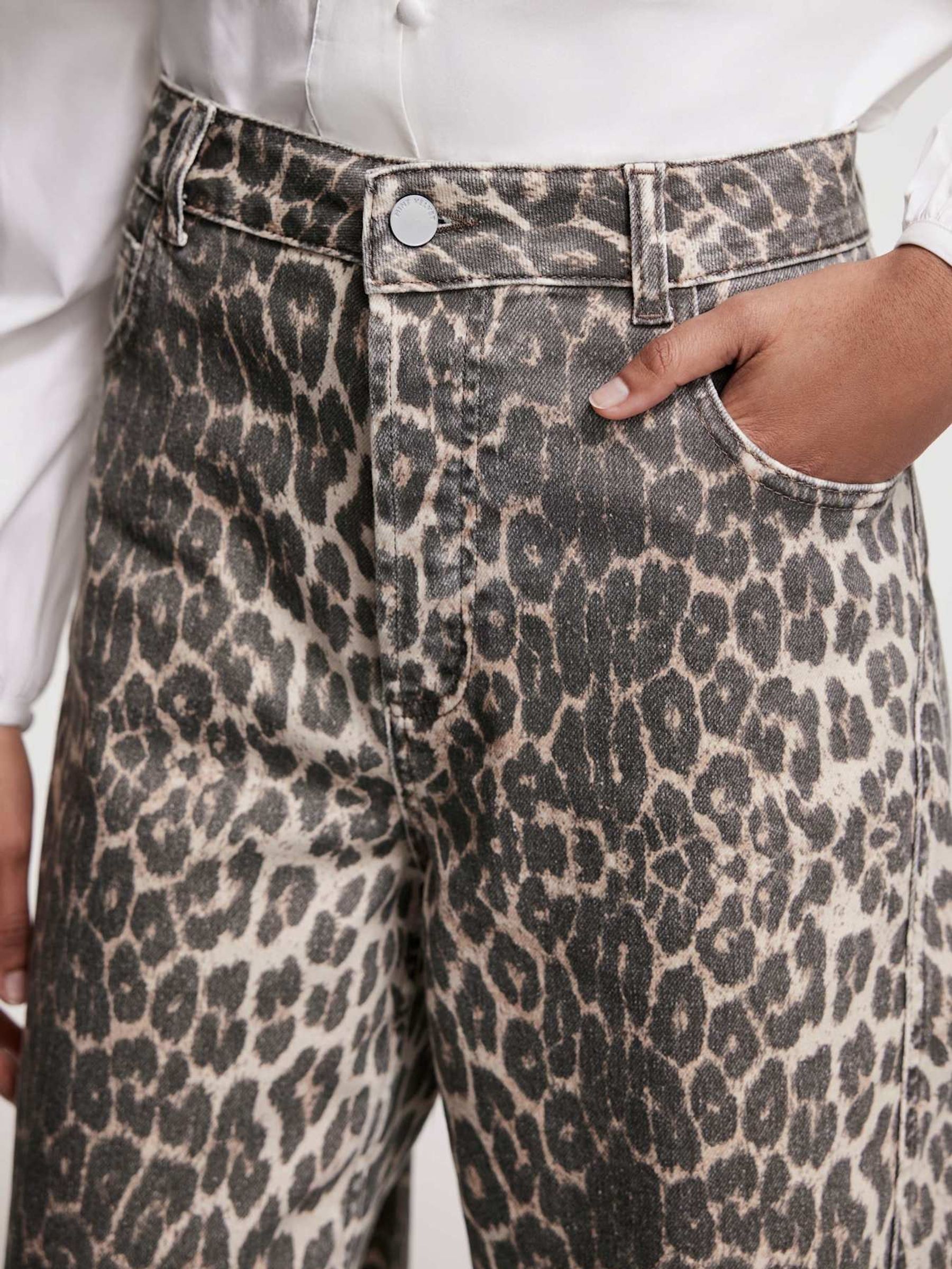 Buy Mint Velvet Leopard High Waisted Tapered Barrel Jeans from the Next ...