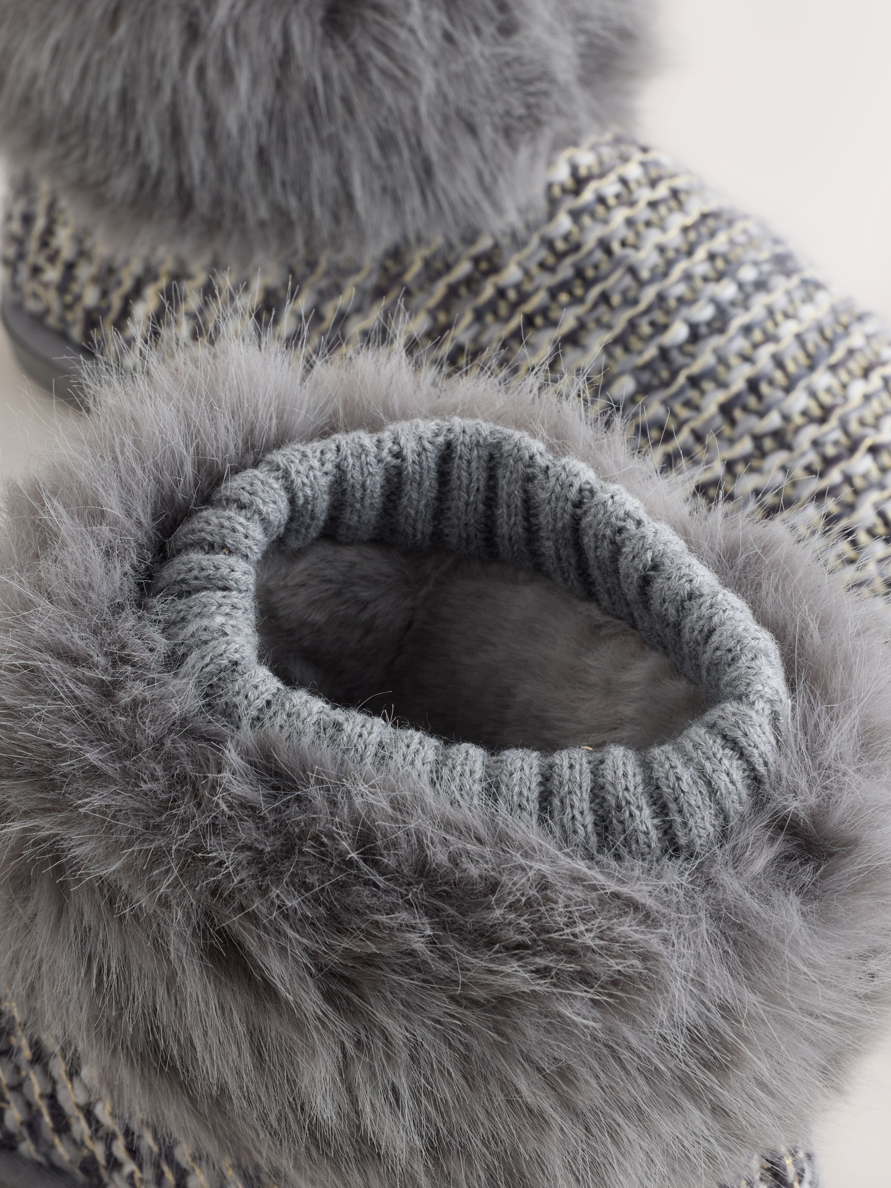 Buy Grey Knit Boot Slippers from Next Cyprus