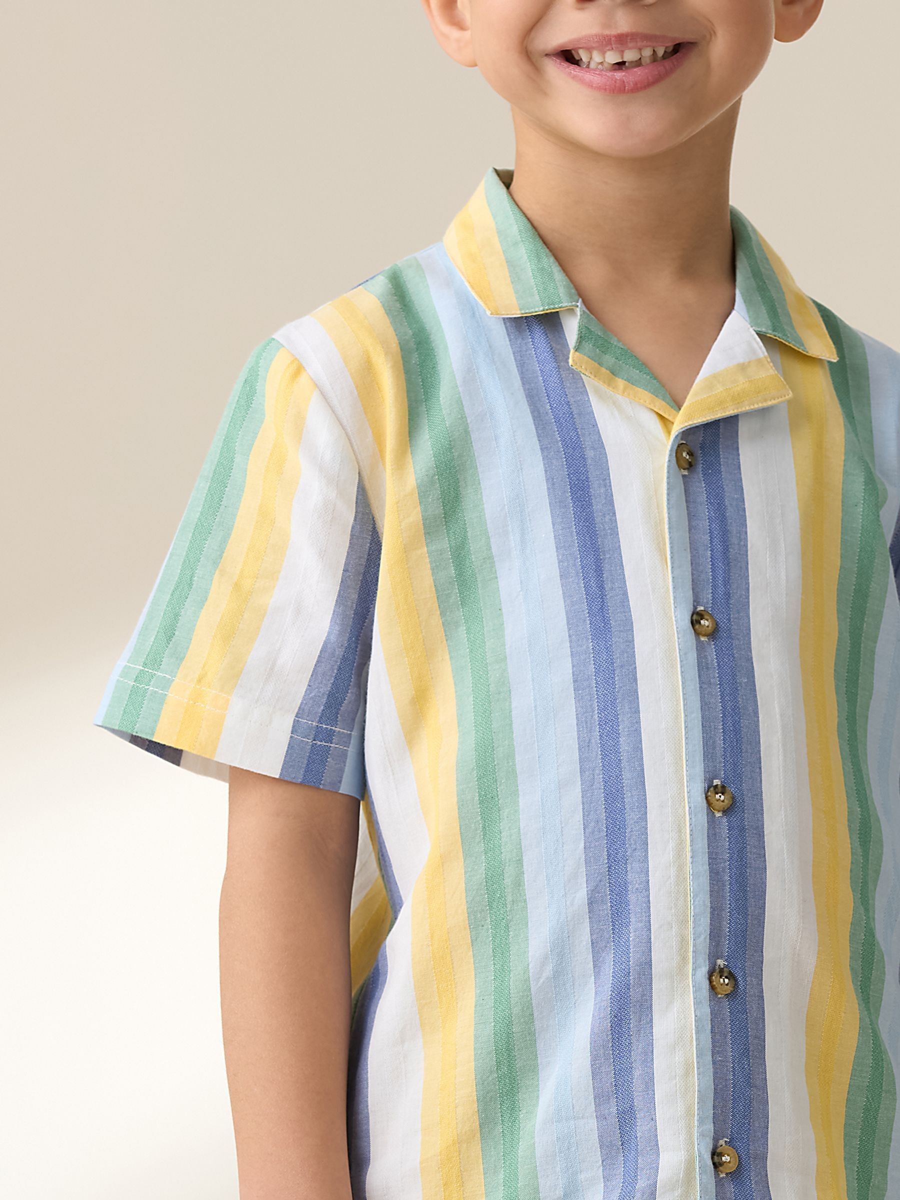 Buy Angel & Rocket Blue Jax Multi Stripe 100% Cotton Shirt from the ...