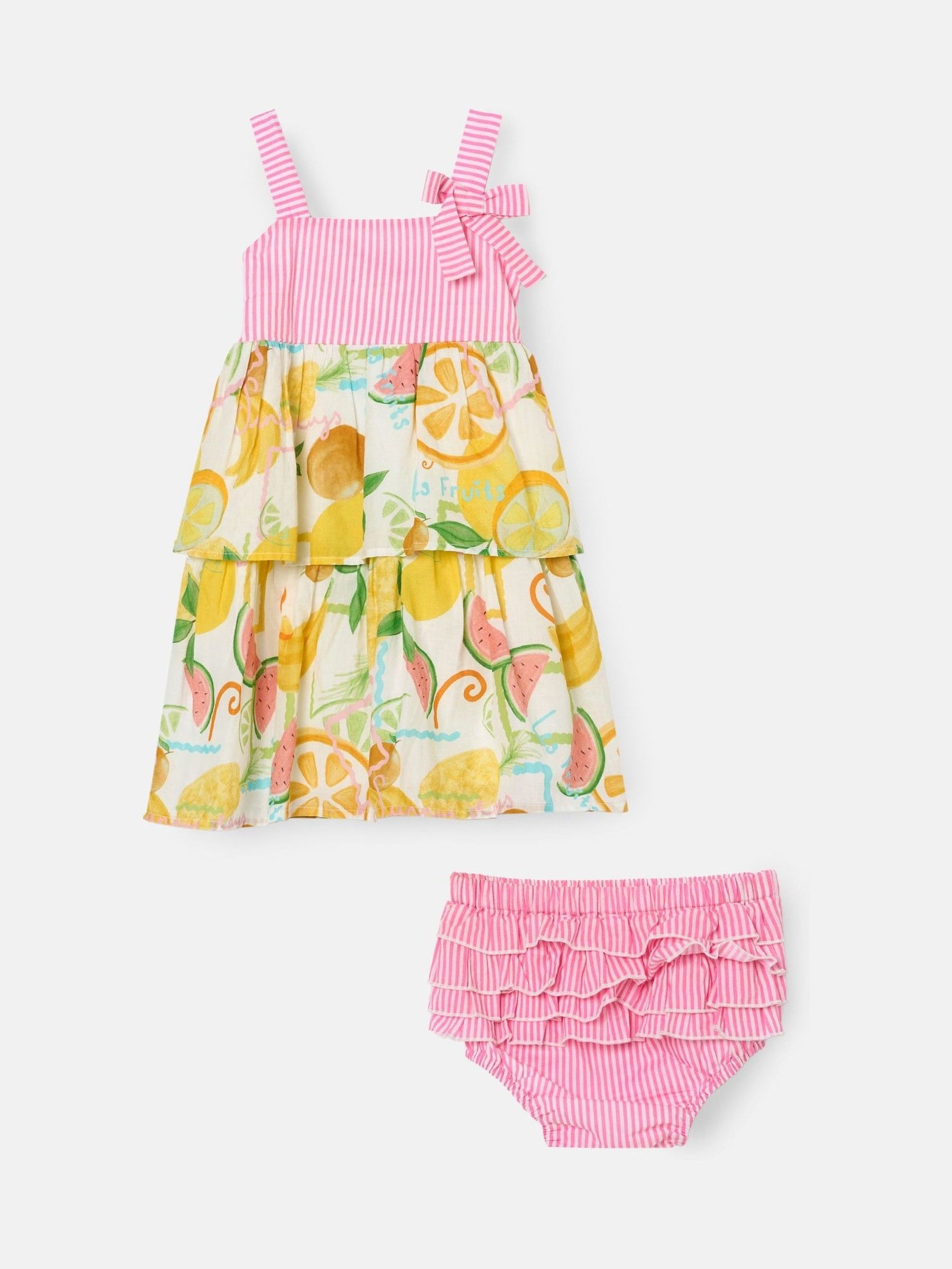 Buy Angel & Rocket Pink Lydia Multi Tiered Fruit 100% Cotton Sundress ...