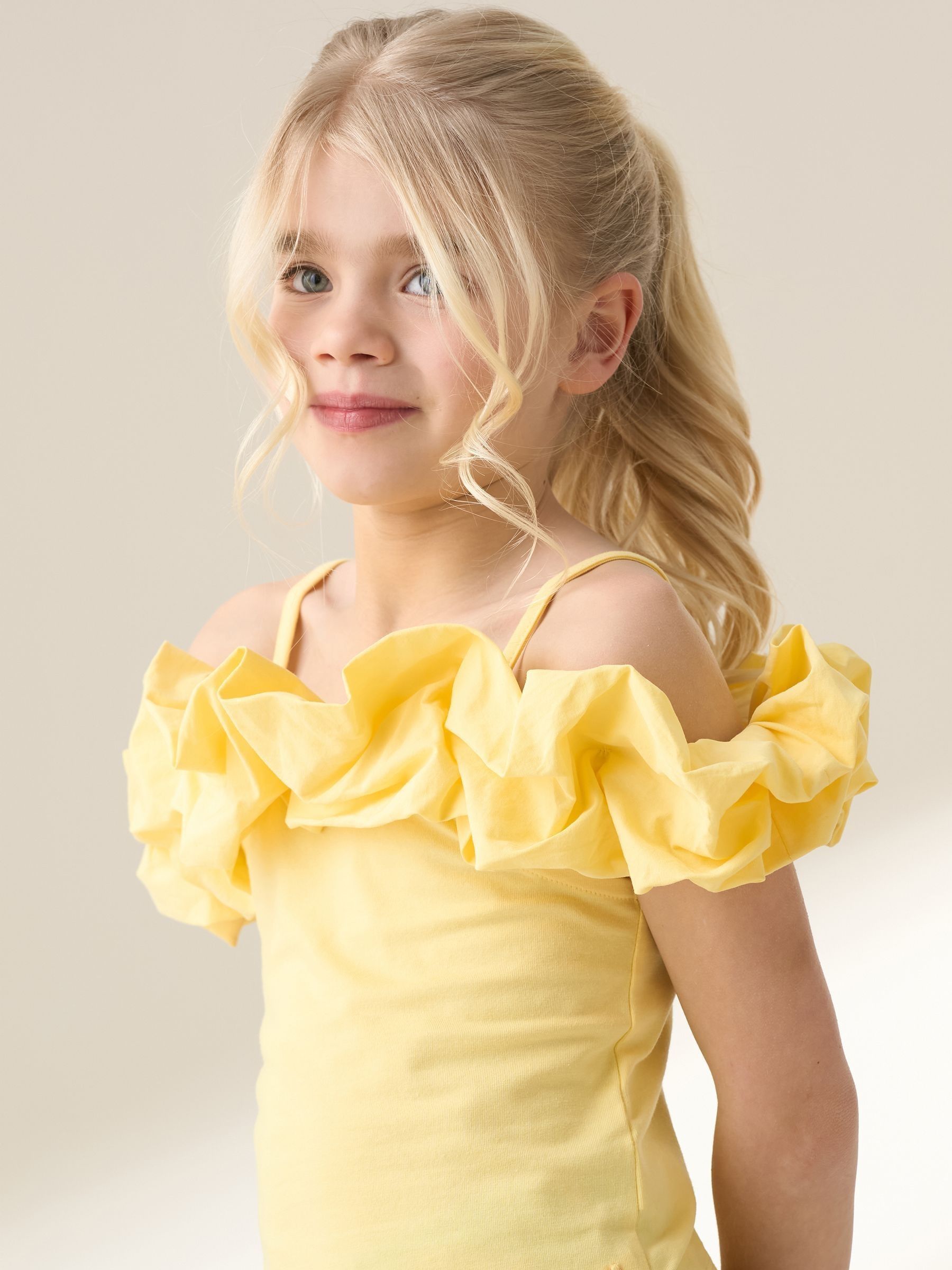 Buy Angel & Rocket Yellow Carrie Ruffle Vest Top from the Next UK ...