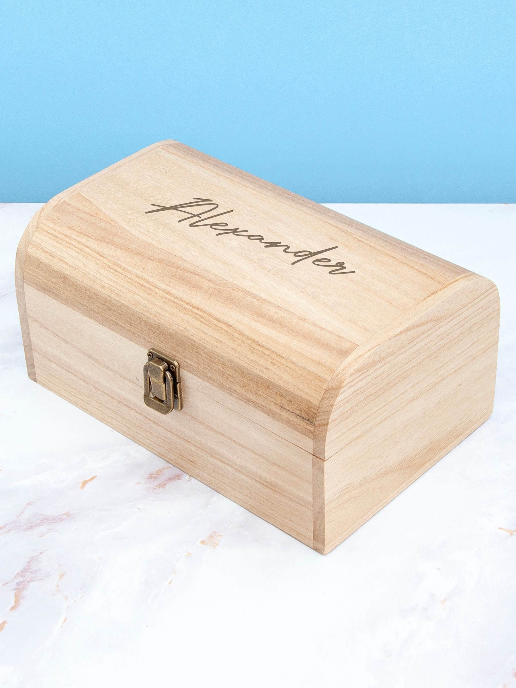 Buy Treat Republic Personalised Small Engraved Name Wooden Keepsake ...