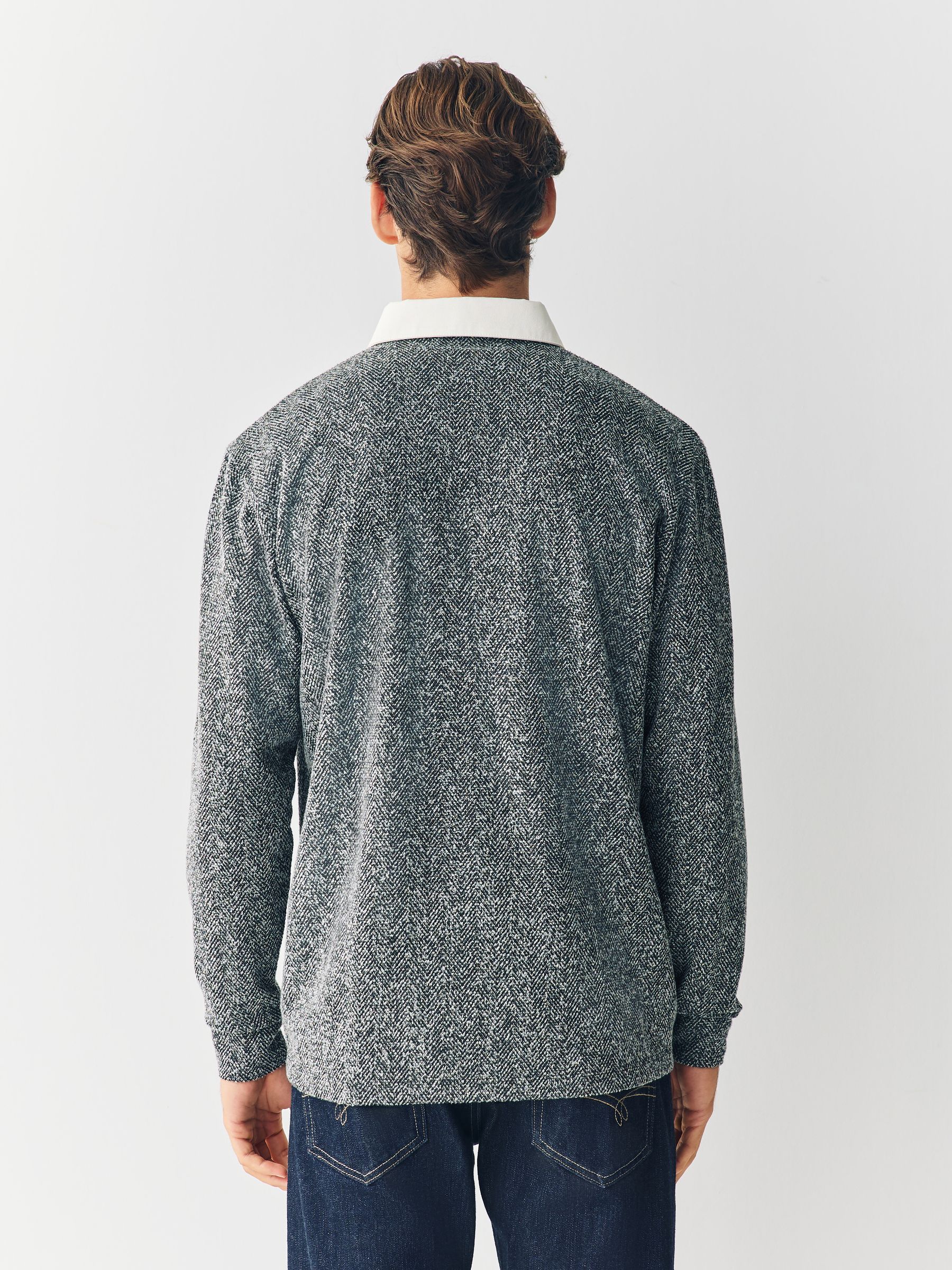 Buy Grey Herringbone Rugby Shirt from Next Mauritius