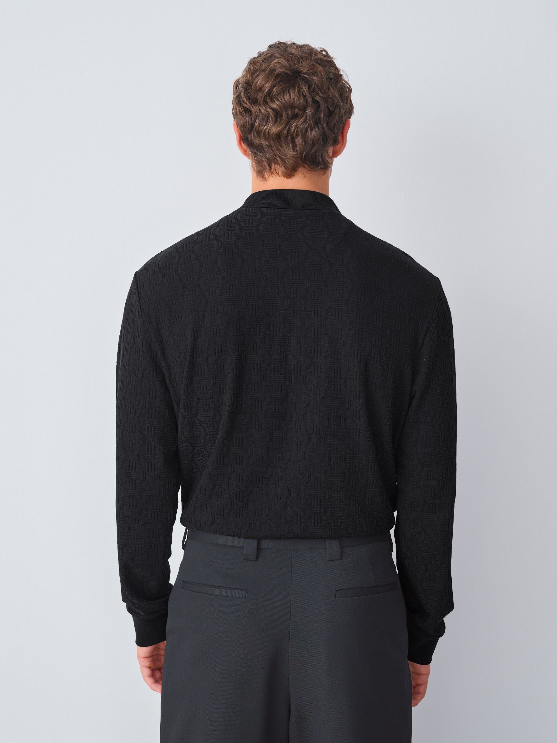 Buy Black Smart Quarter Zip Polo Shirt from the Next UK online shop