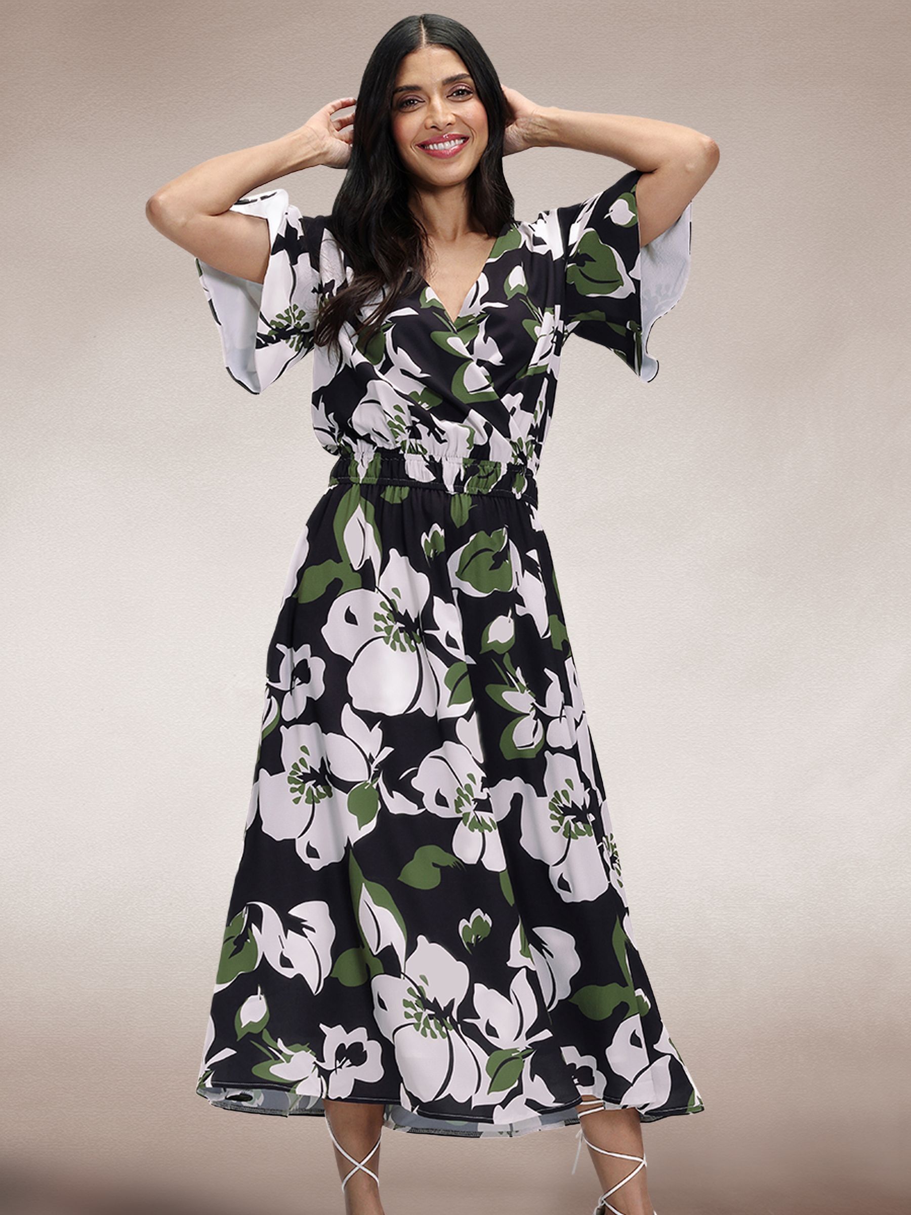 Buy Hot Squash Chiffon Black Midi Dress from the Next UK online shop