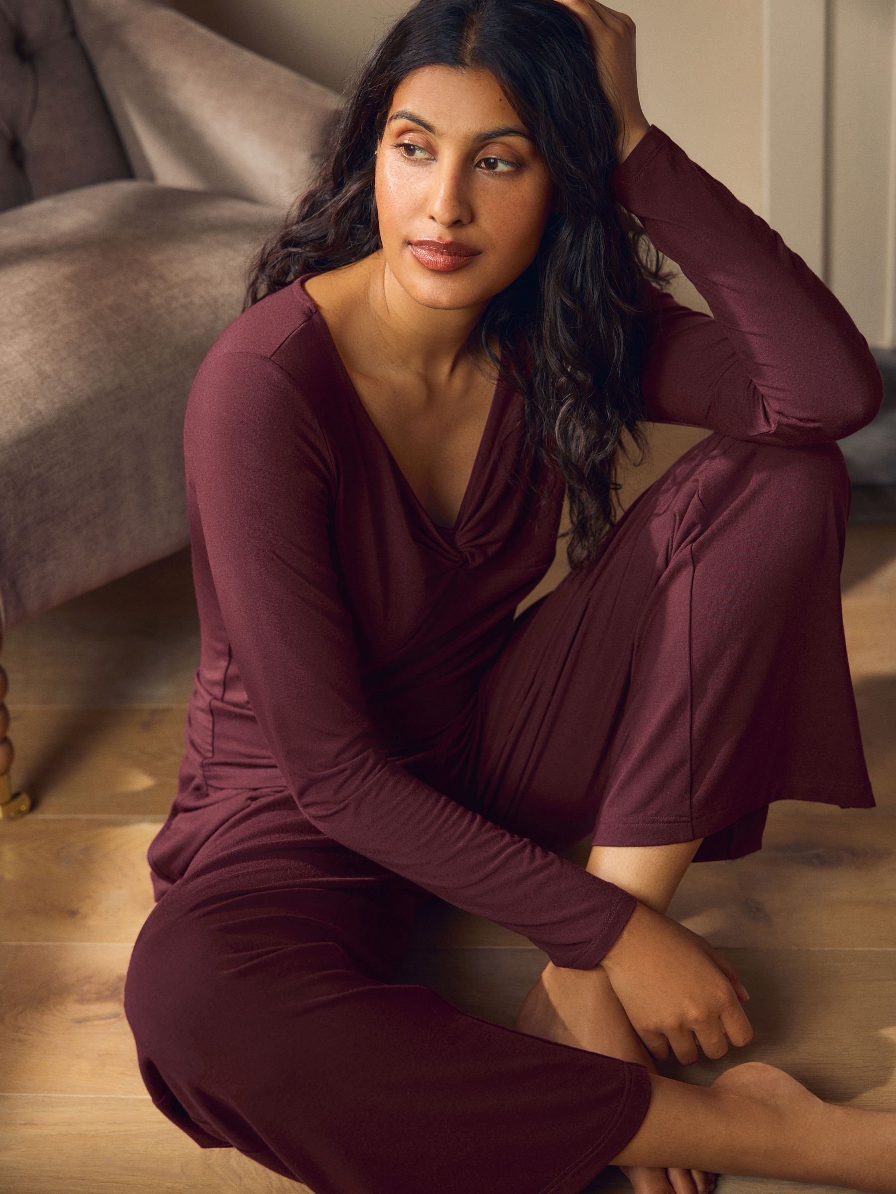 Buy Laura Ashley Burgundy Red Modal Loungewear Set from the Next UK ...