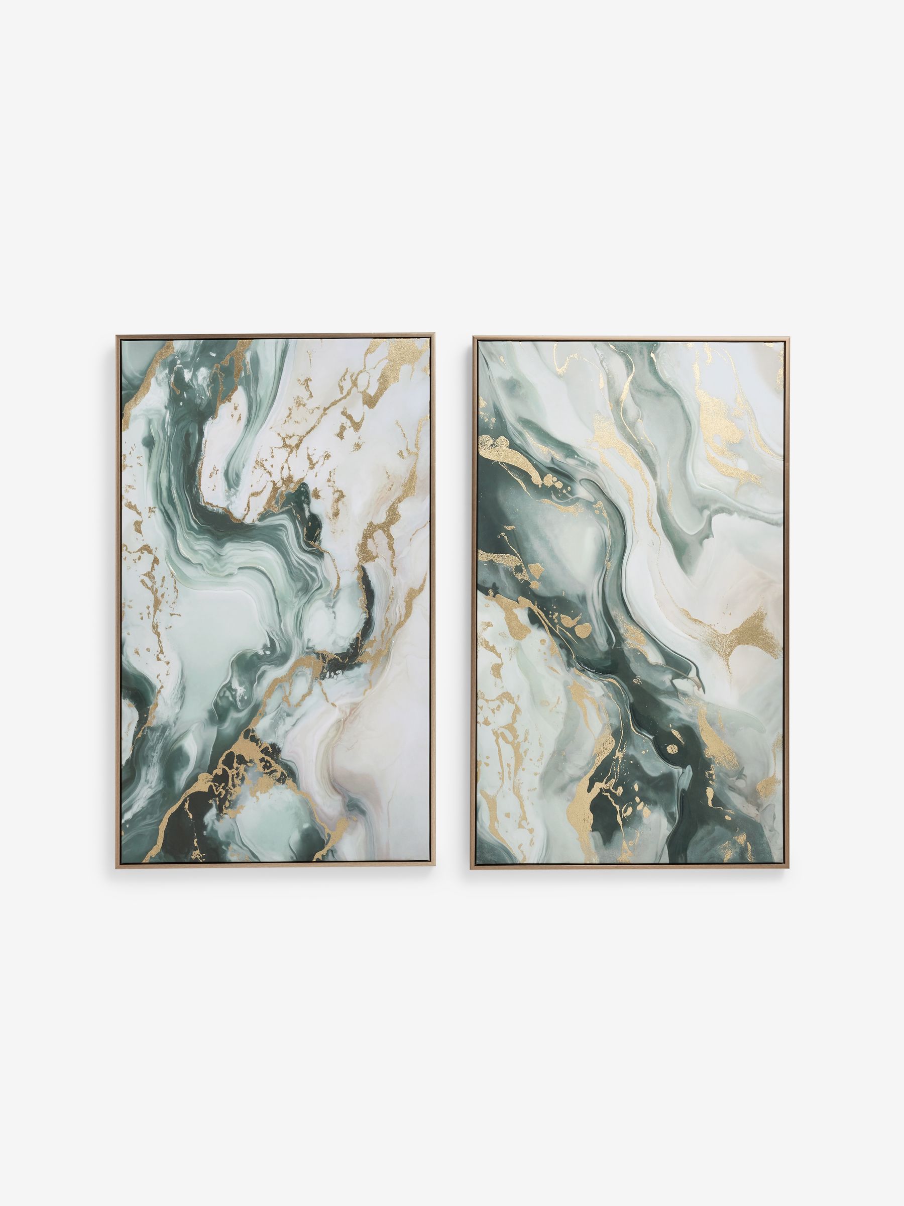 Buy Set of 2 Green Marbled Abstract Framed Wall Arts from Next South Africa