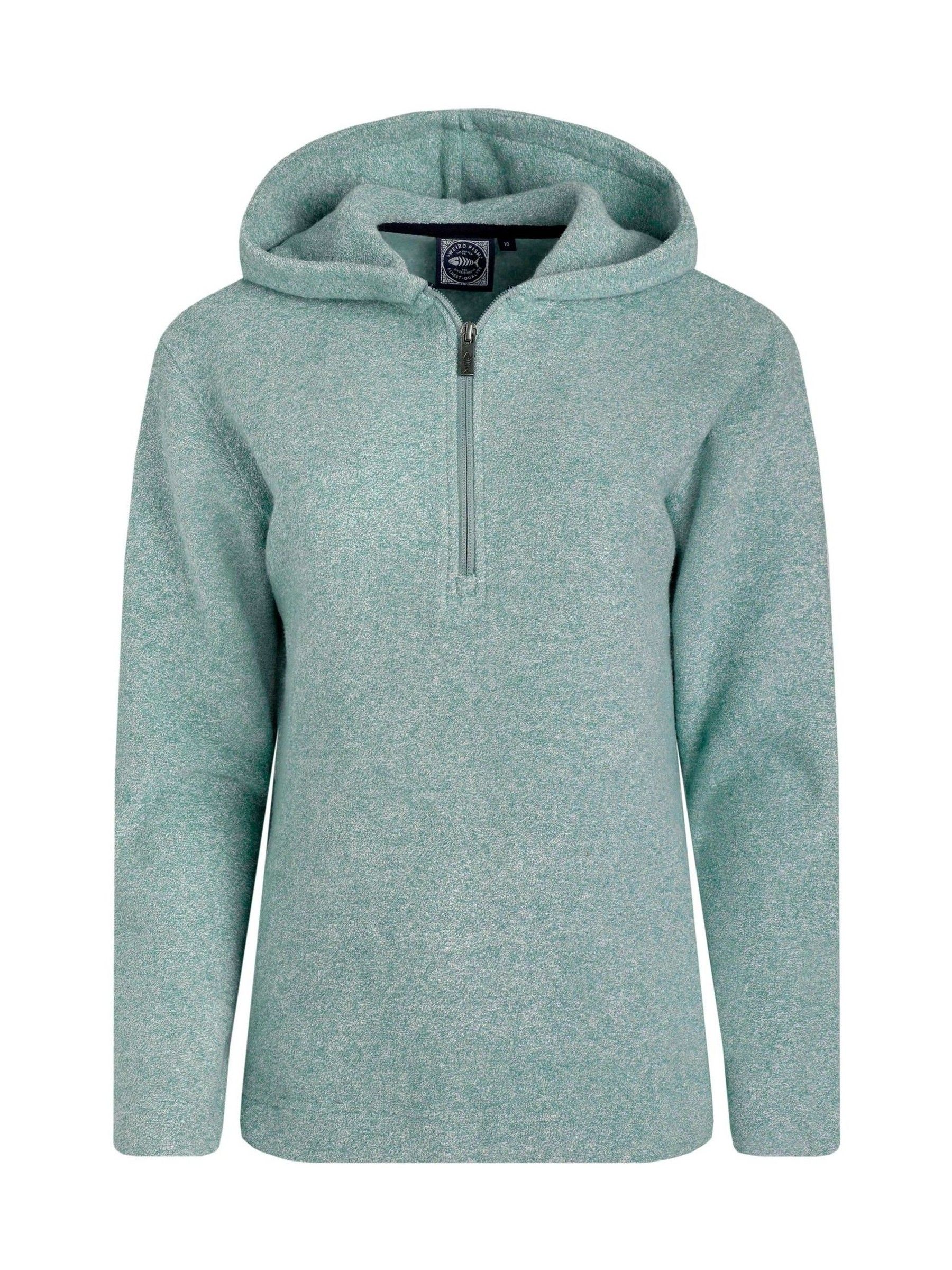 Buy Weird Fish Blue Alisa Qtr Zip Hooded Snow Marl Fleece from the Next ...