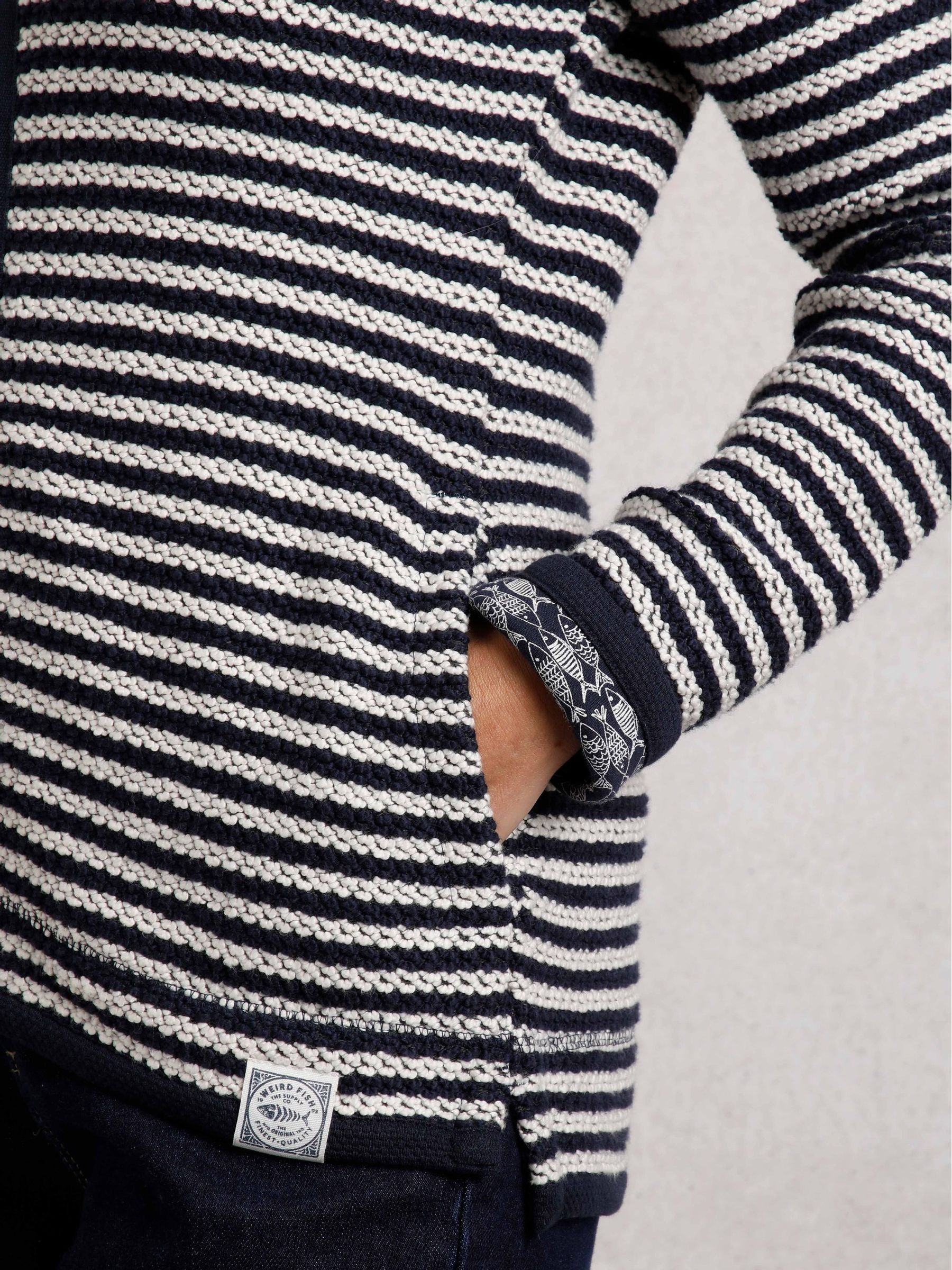 Buy Weird Fish Blue Bianca Full Zip Striped Macaroni Hoodie from Next ...