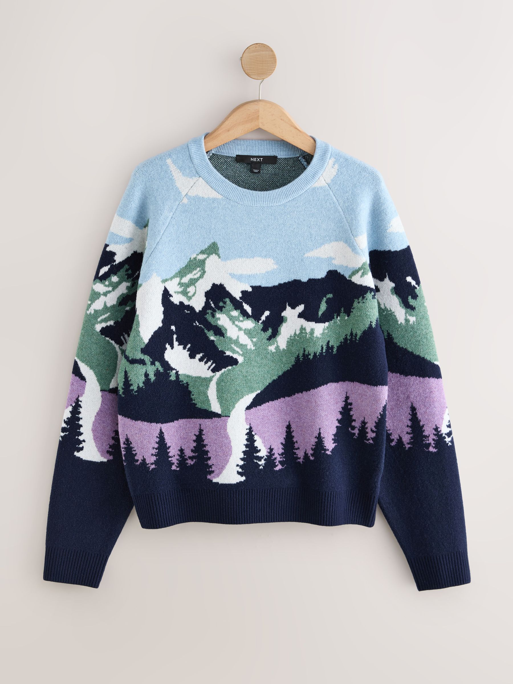 Buy Multi Landscape Scene Supersoft Crew Neck Long Sleeve Jumper from ...