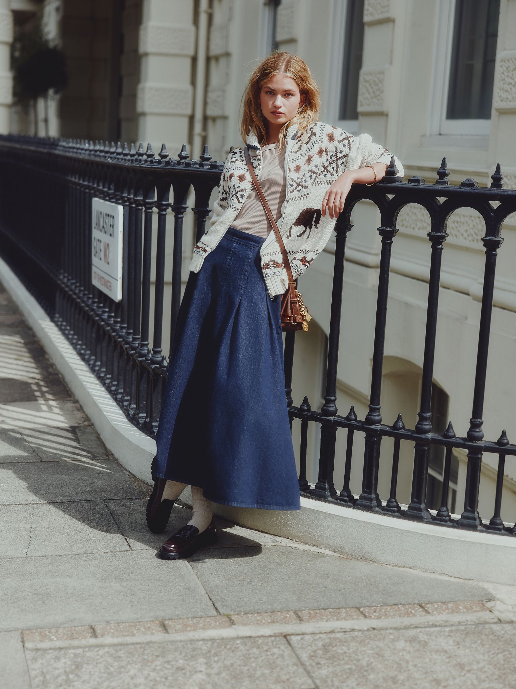 Buy Ecru/Brown Horse Graphic Zip-Up Chunky Cardigan from Next Egypt