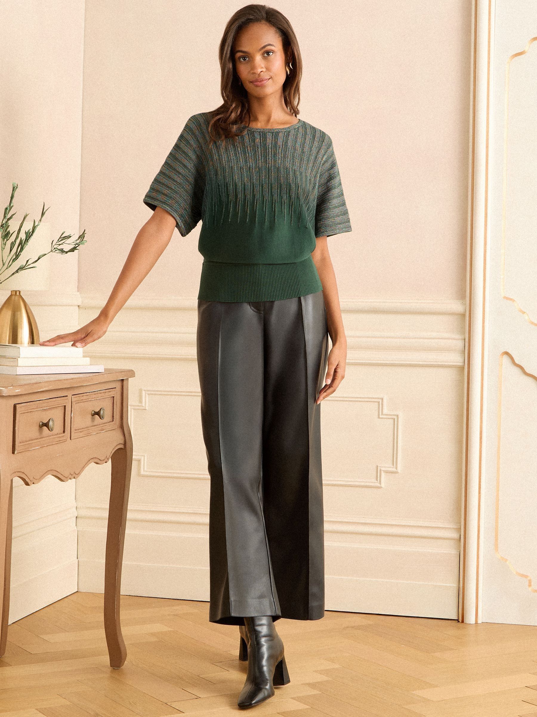 Buy Love & Roses Forest Green Multi Lurex Batwing Knitted Top from Next Ireland