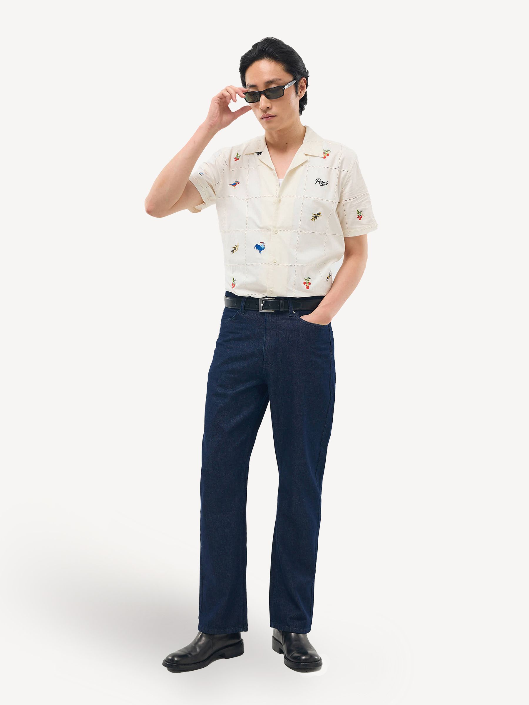 Buy Percival Cream Olive Tapestry Shirt from the Next UK online shop