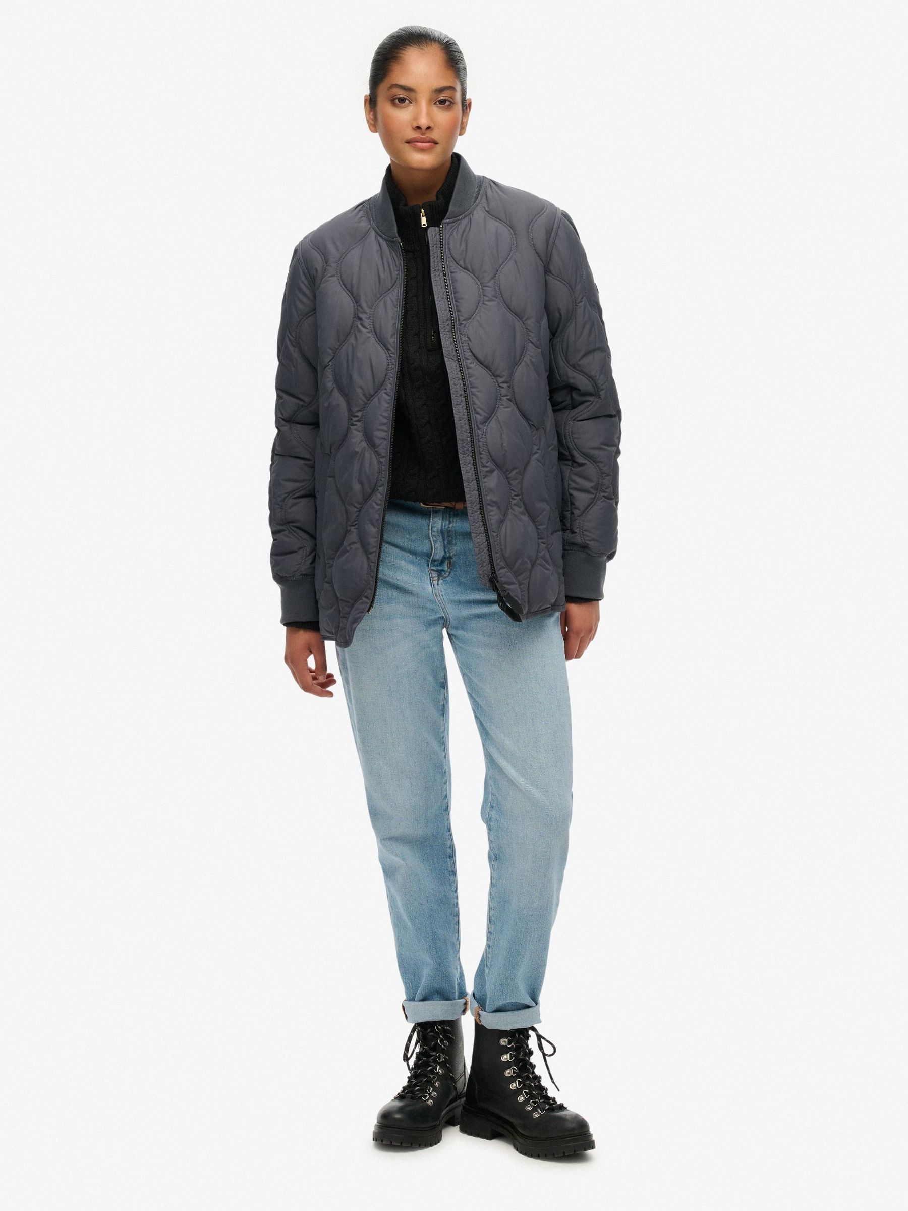 Buy Superdry Grey Short Quilted Liner Jacket from the Next UK online shop
