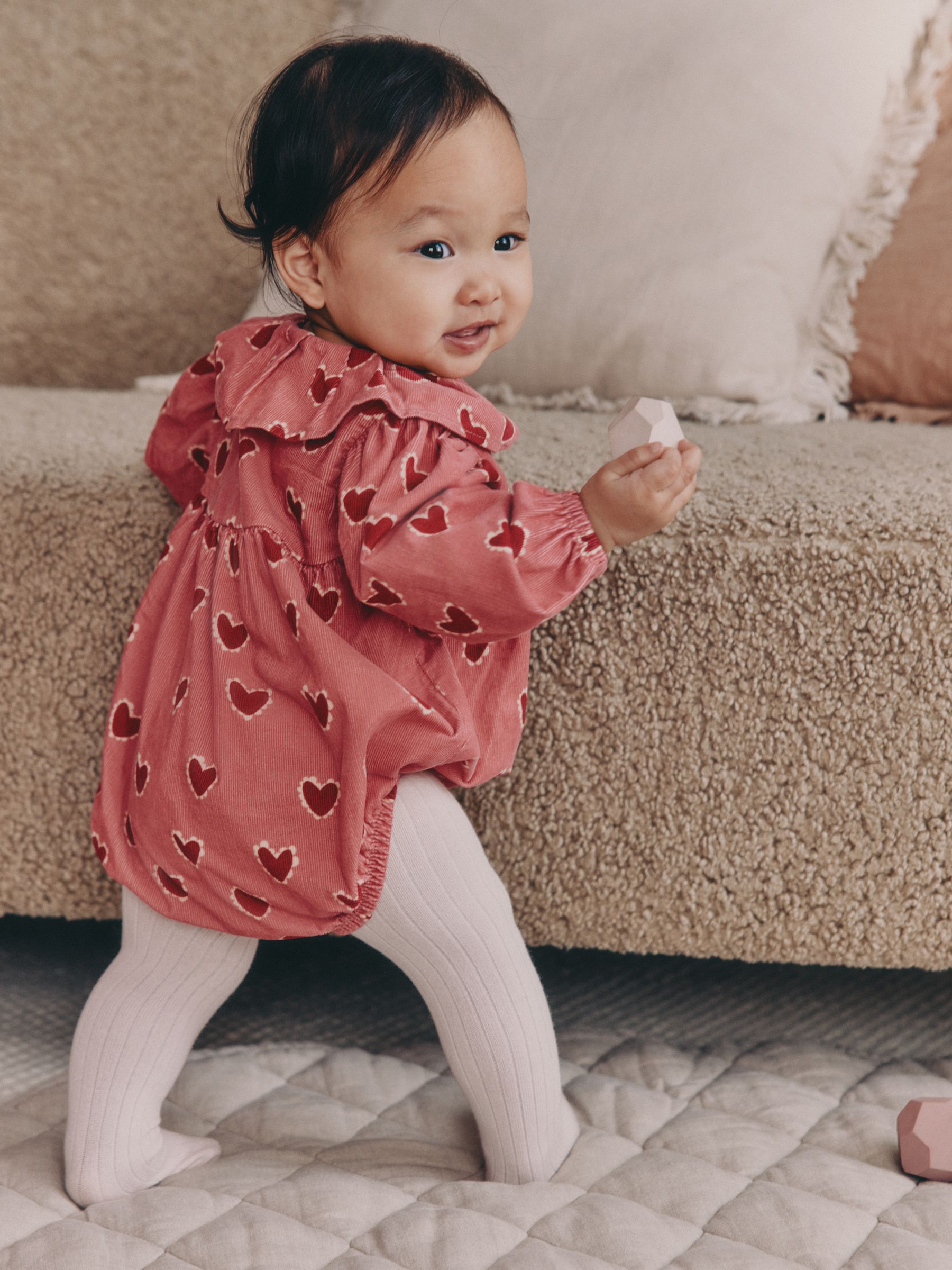Buy Red/Pink Heart Baby Bloomer Rompers Set 2 Piece with Tights (0mths ...