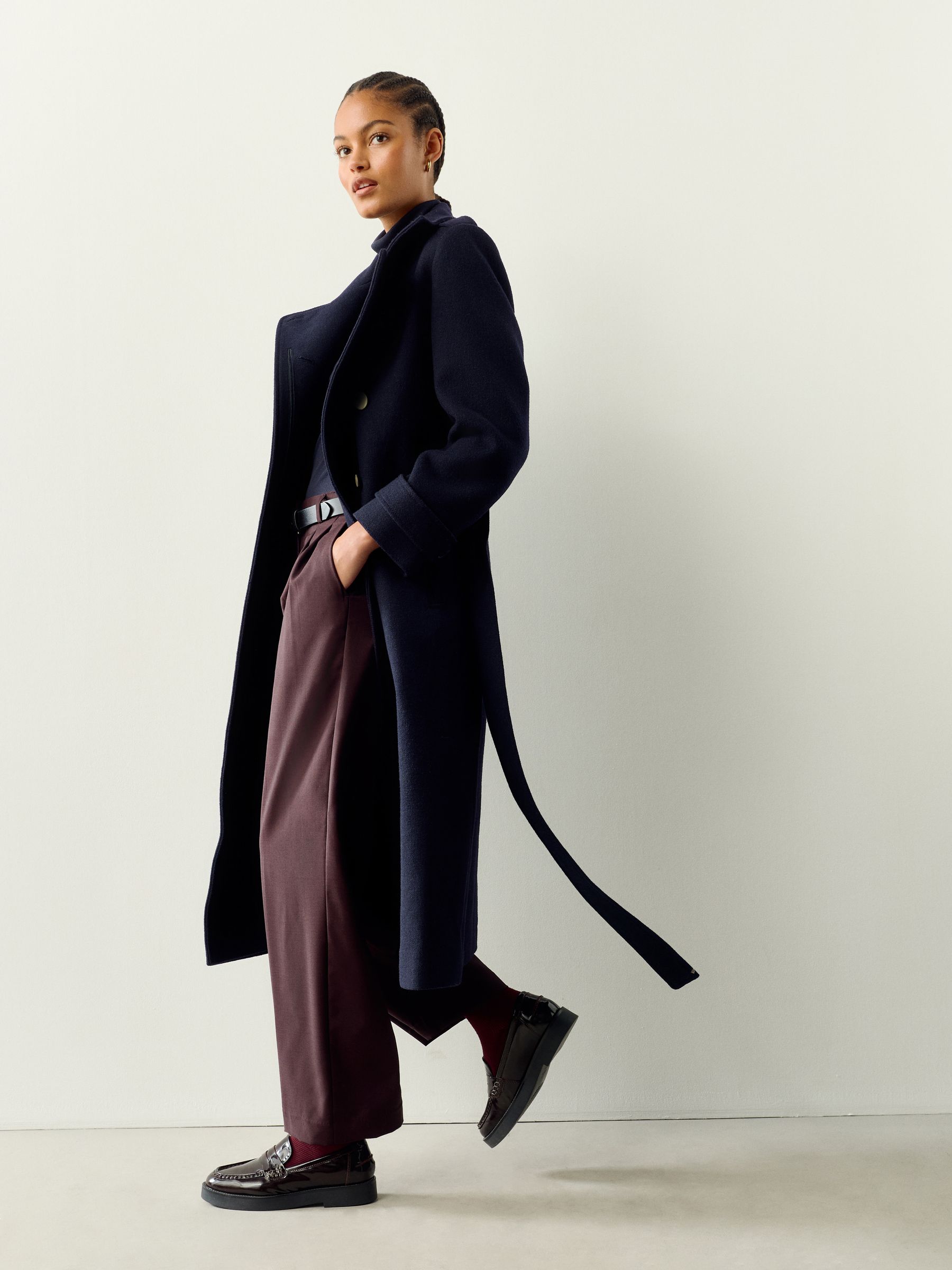 Buy Navy Blue Formal Funnel Neck Coat from Next Qatar