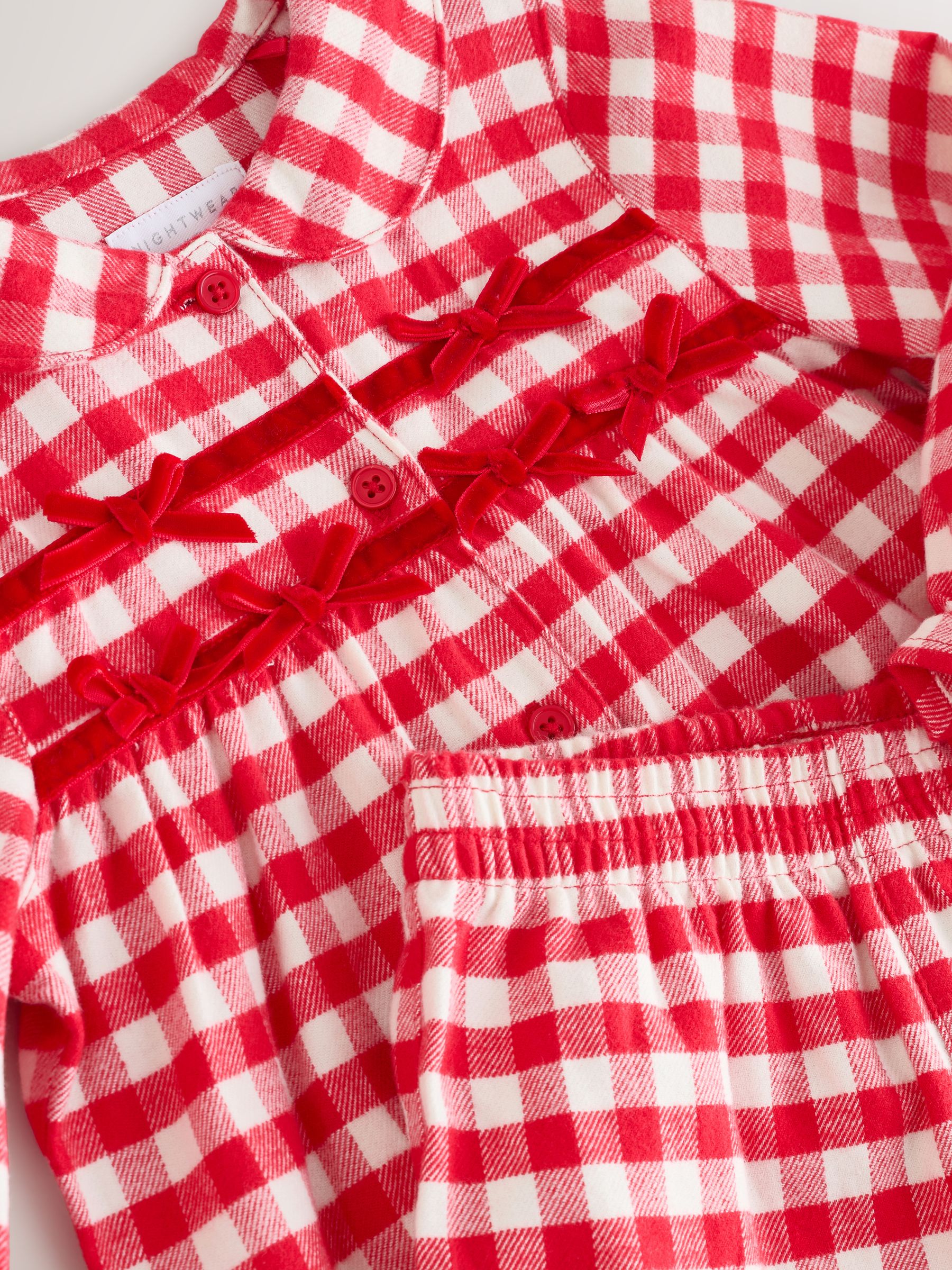 Buy Red / White Gingham Check Woven Button Through Pyjamas (9mths-11yrs ...