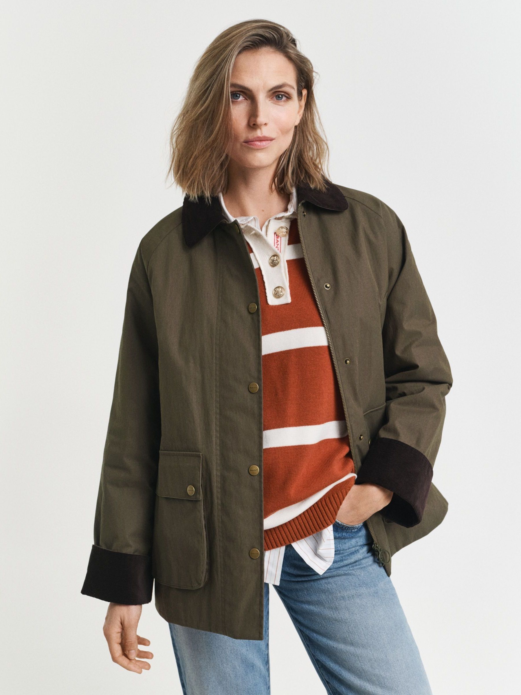 Buy GANT Green Waxed Cotton Barn Jacket from Next Sweden