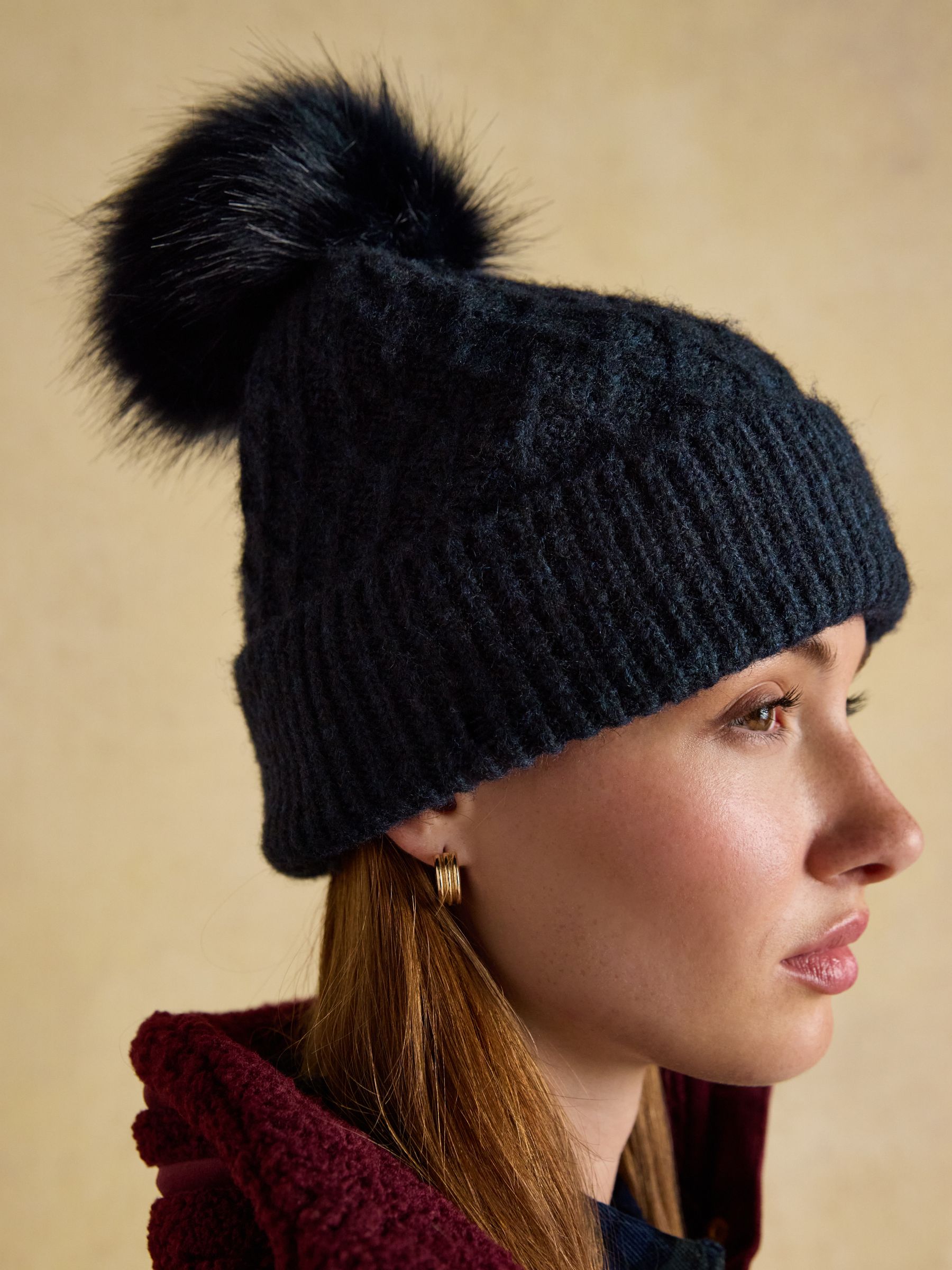 Buy Joules Effie Navy Knitted Bobble Hat from the Next UK online shop