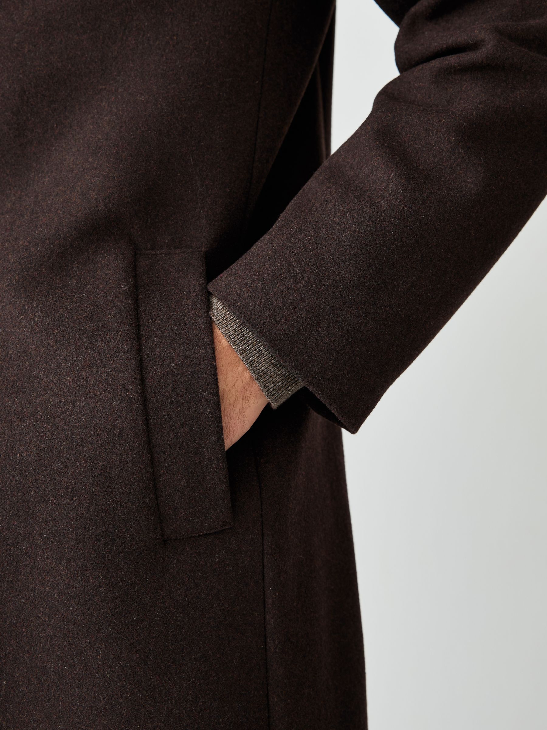 Buy Brown Regular Fit Epsom Overcoat with Wool from the Next UK online shop