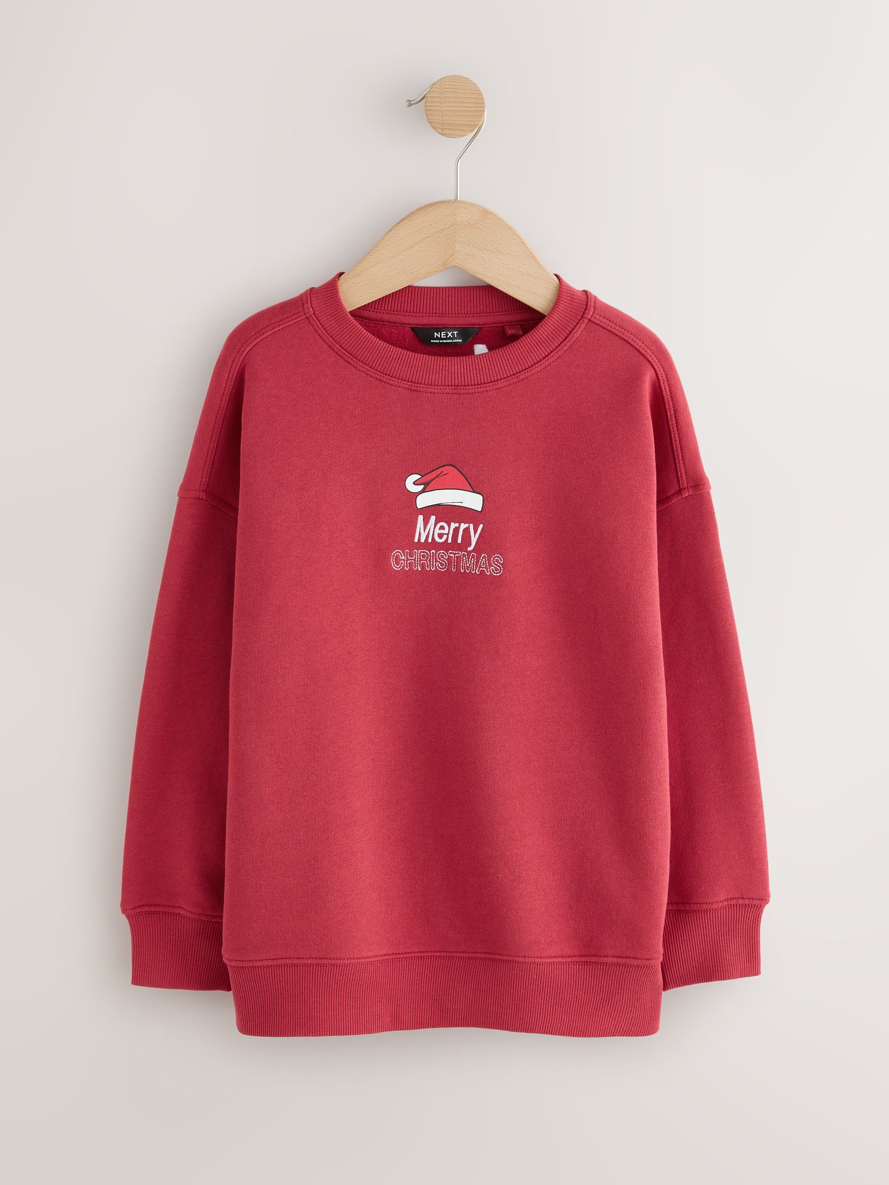 Buy Red Sequin Santa Christmas Crew Sweatshirt (3-16yrs) from the Next ...