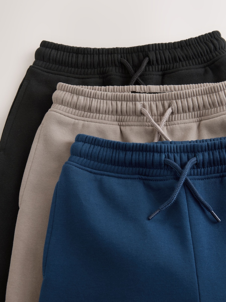 Buy Multi Regular fit 3 Pack Non Cuff Regular Fit Joggers (3-16yrs ...