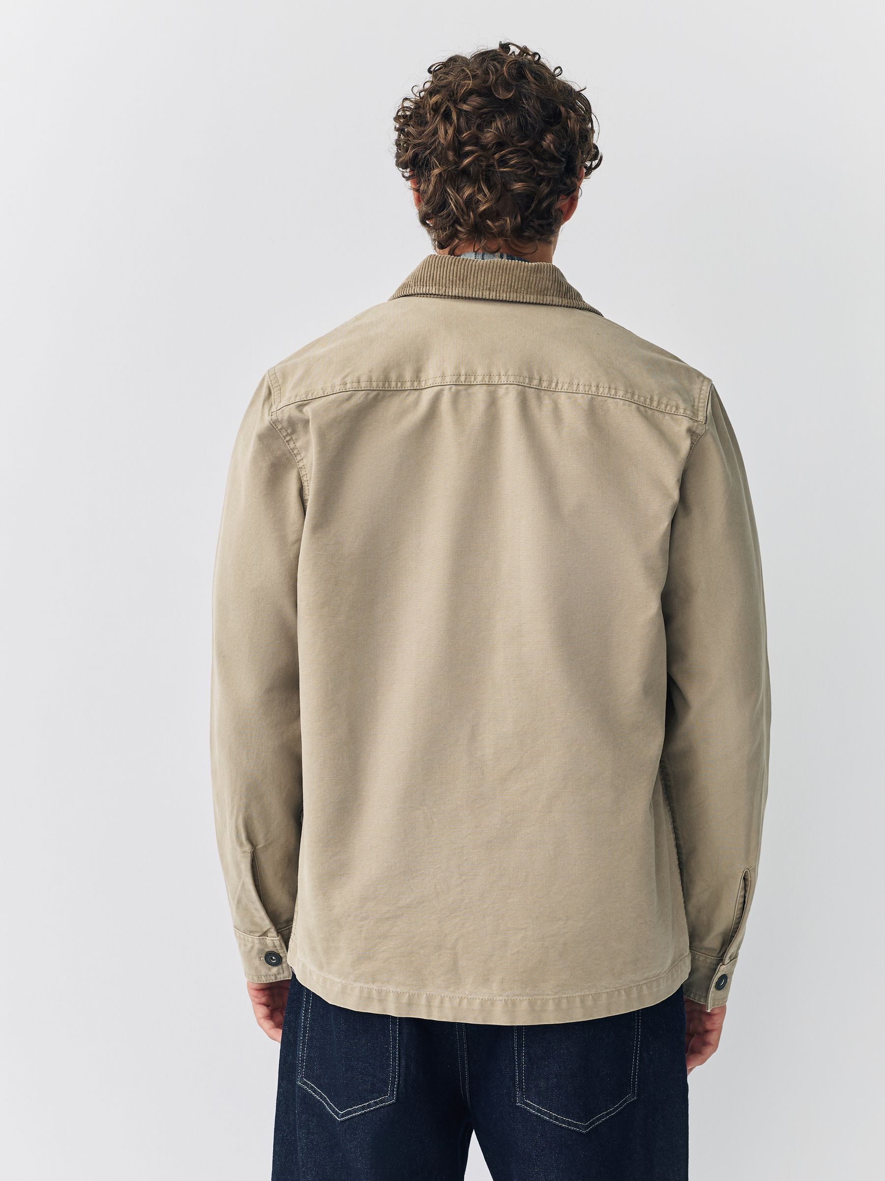 Buy Ecru Corduroy Collar Canvas Shacket Overshirt from Next Saudi Arabia