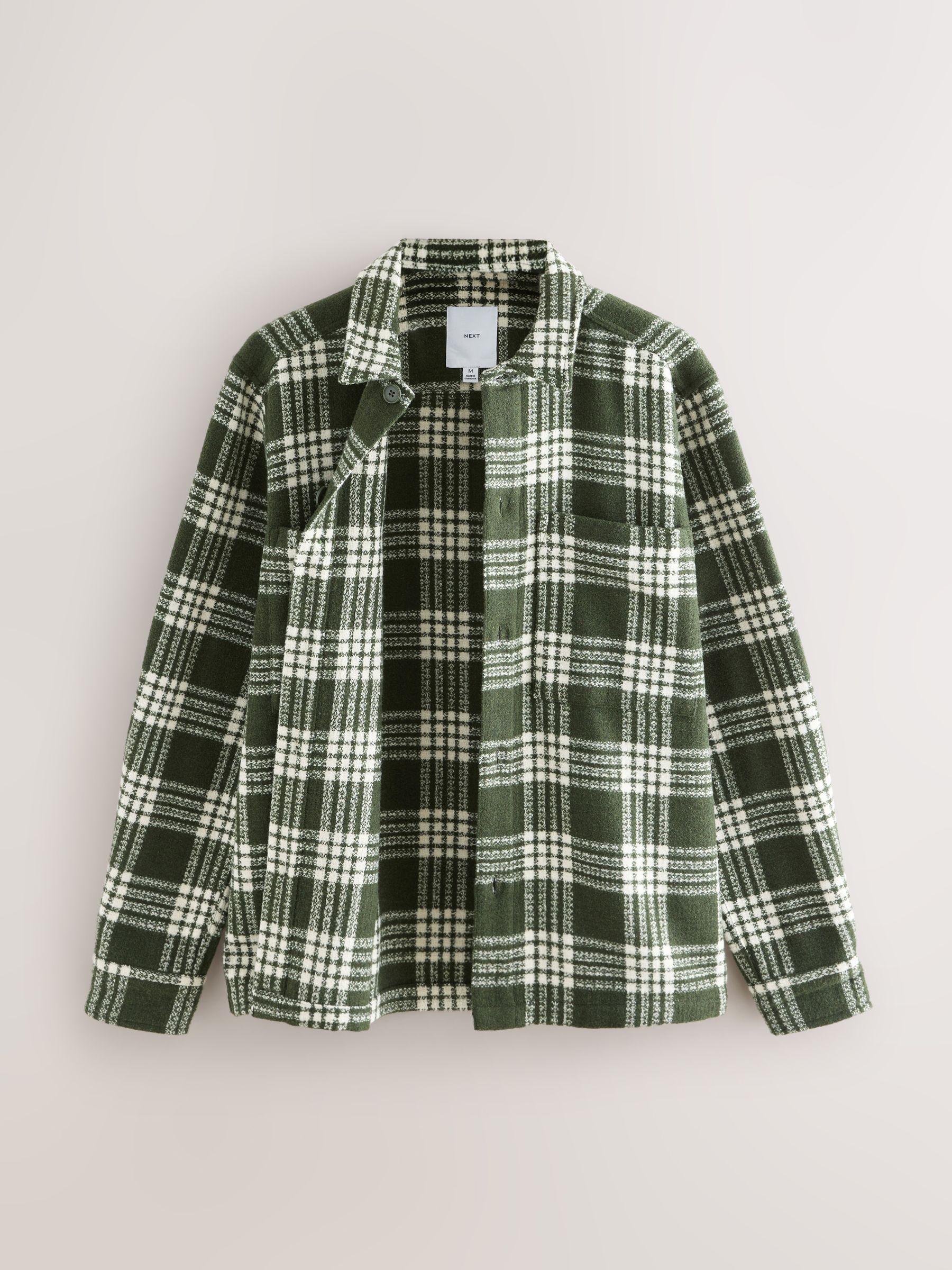 Buy Green Check Twill Shacket from the Next UK online shop