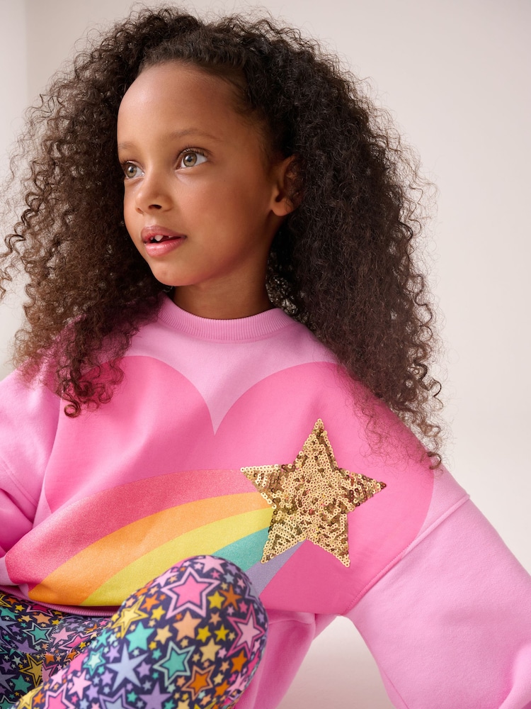 Buy Little Bird by Jools Oliver Pink 2 Piece Butterfly Rainbow Jumper ...