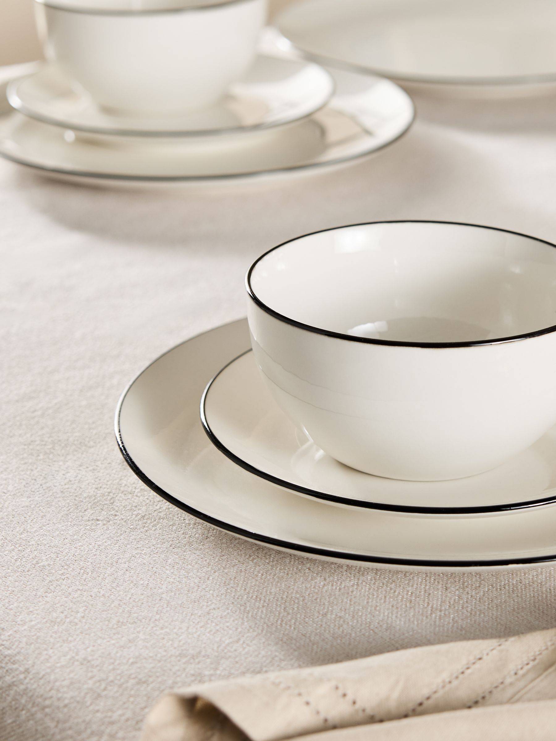Buy 12 Piece Black and White Nova Dinner Set from the Next UK online shop