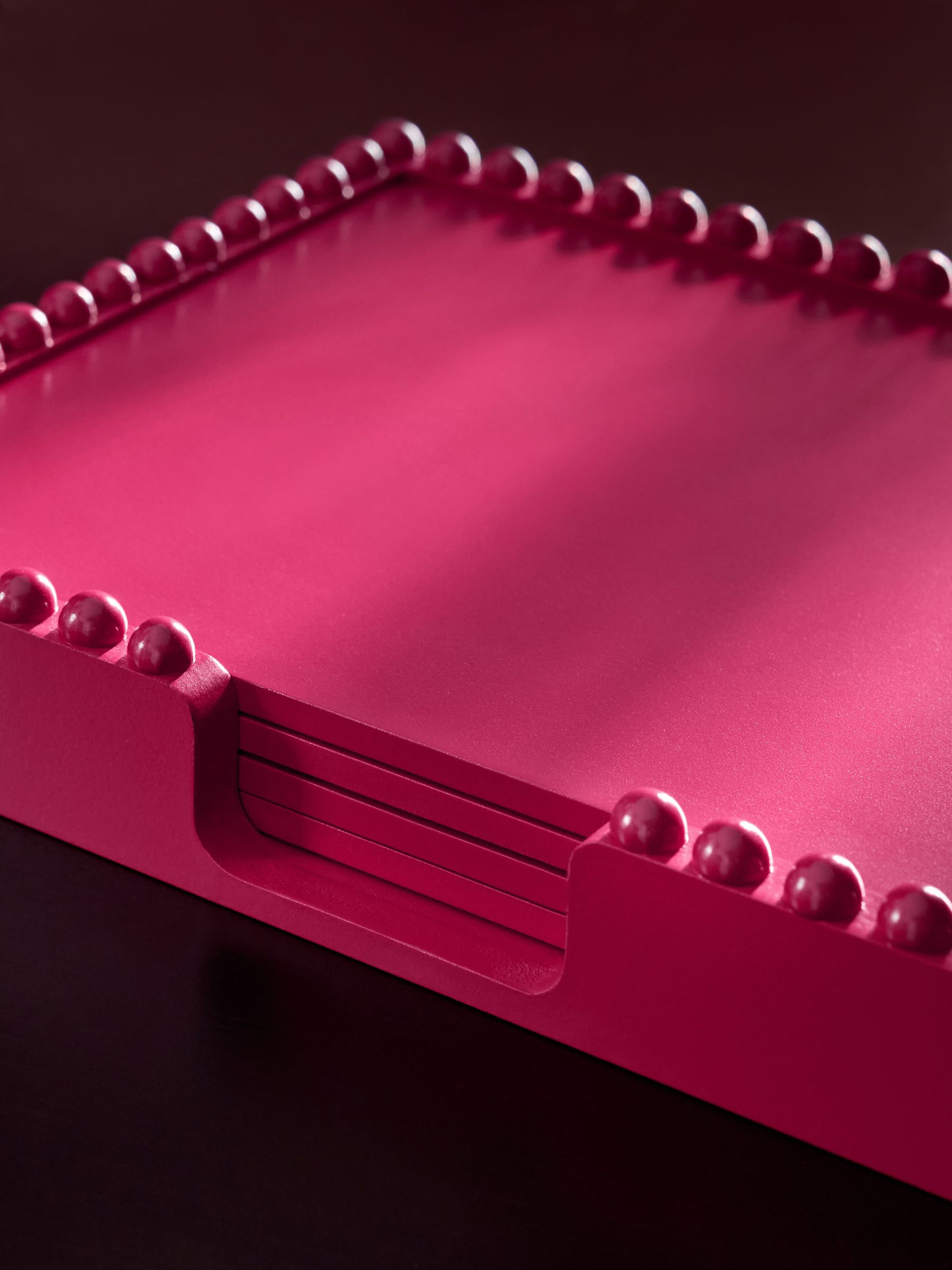 Buy Set of 4 Cranberry Red Bobbin Wooden Placemats in Holder from the ...