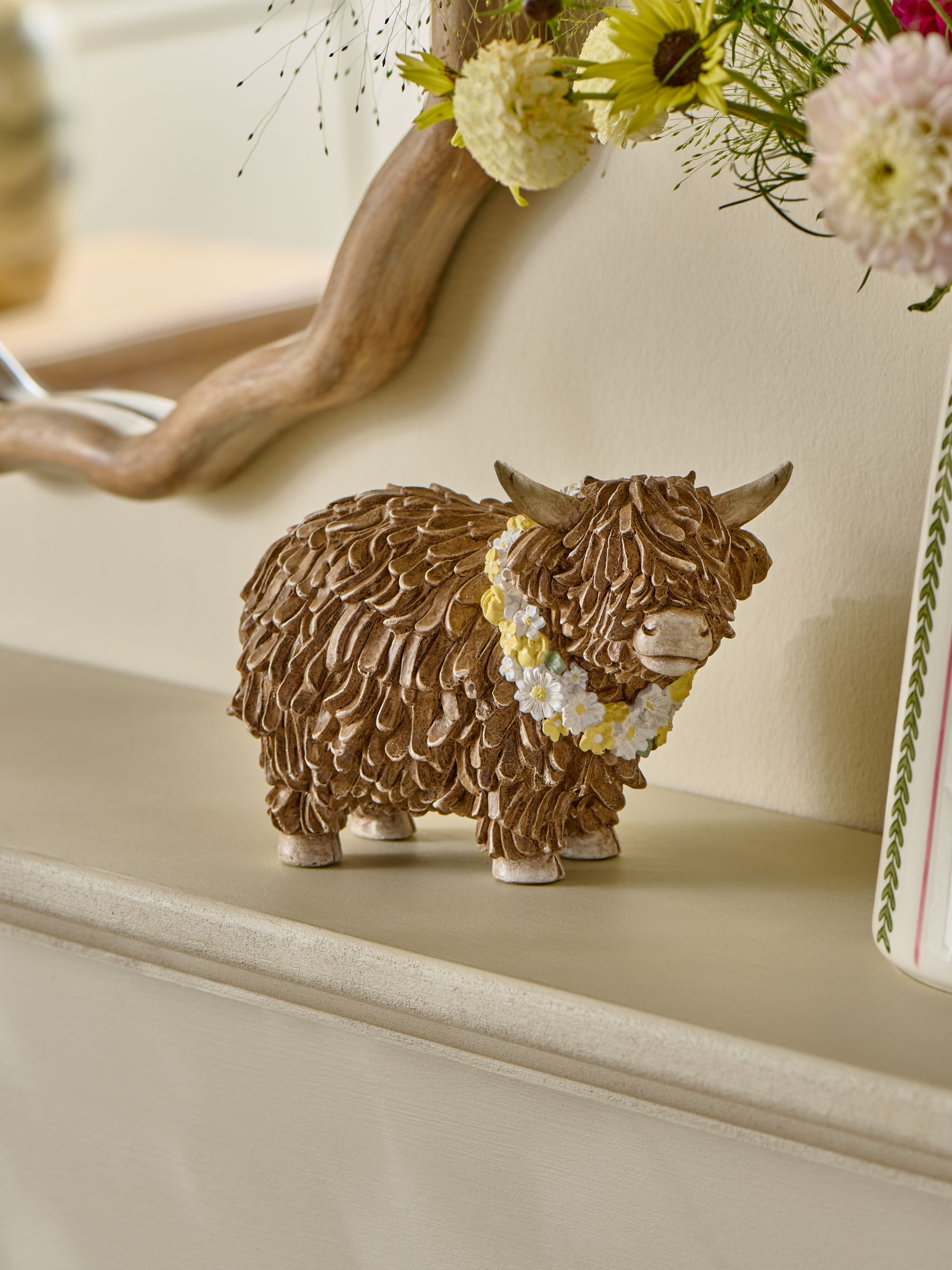 Buy Flower Garland Hamish The Highland Cow Small Ornament from the Next ...