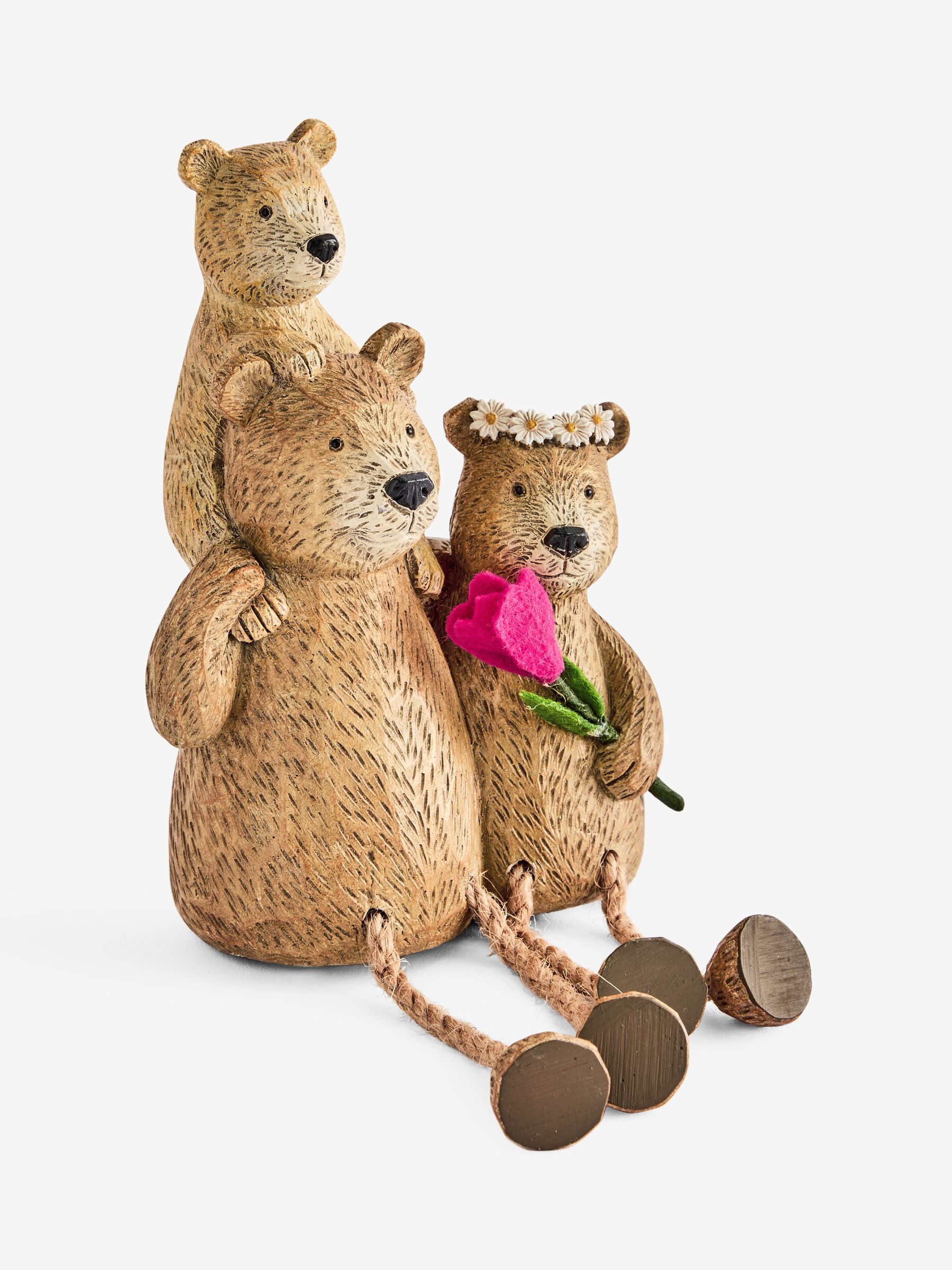 Buy Natural Bertie Bear Dangly Legs Family Ornament from Next Australia