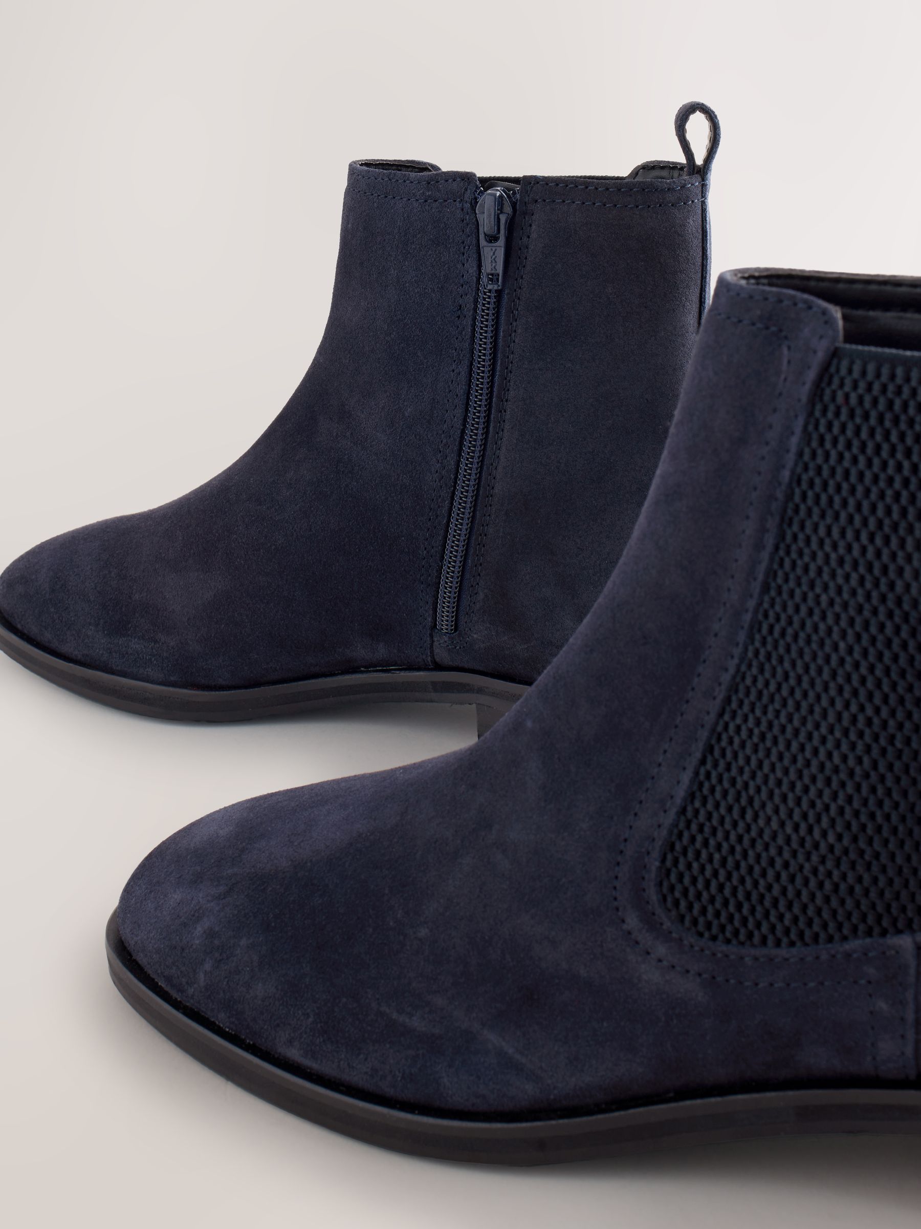 Buy Navy Blue Suede Standard/Wide Fit Forever Comfort® Chelsea Ankle ...