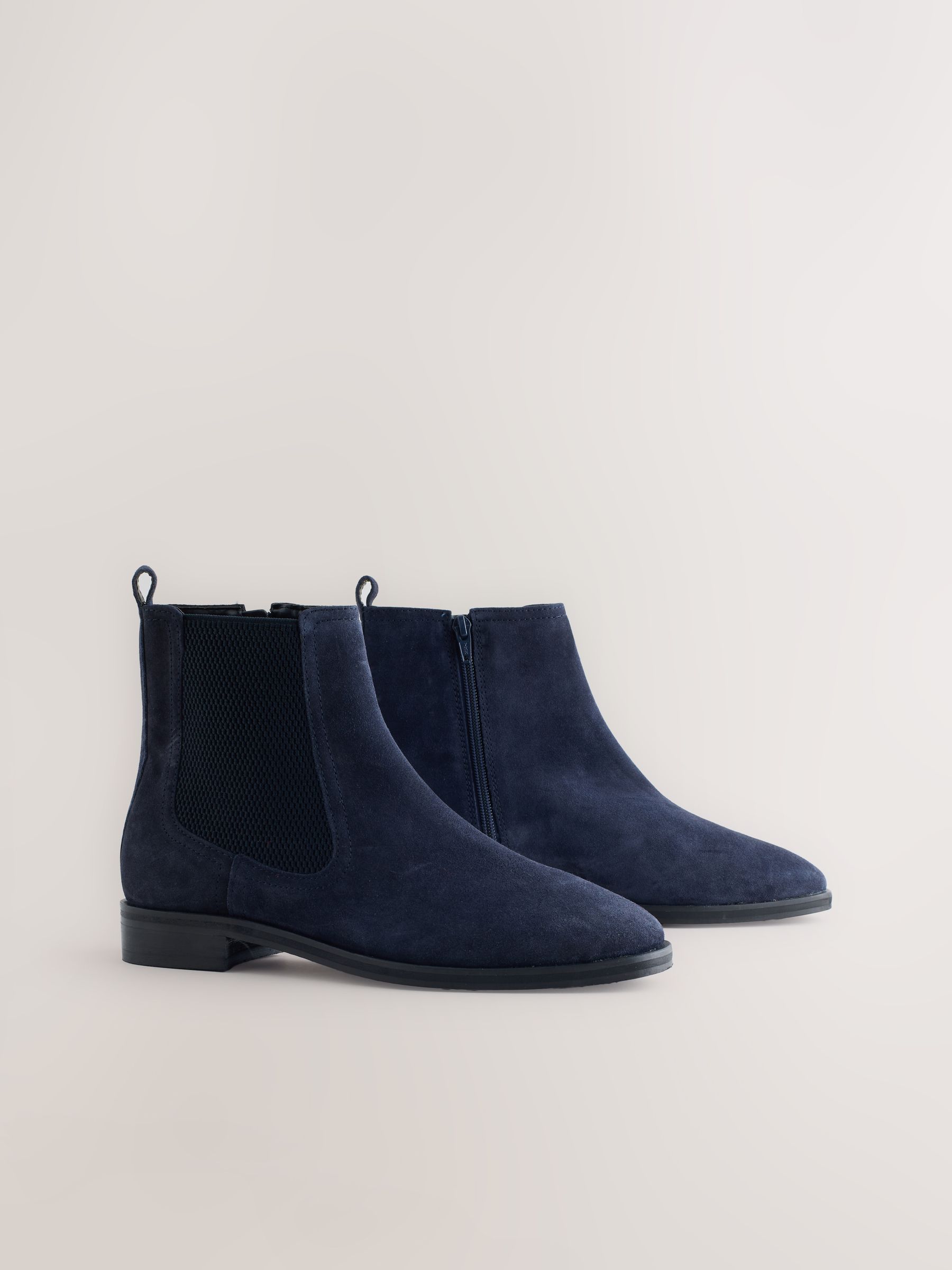 Buy Navy Blue Suede Standard/Wide Fit Forever Comfort® Chelsea Ankle ...