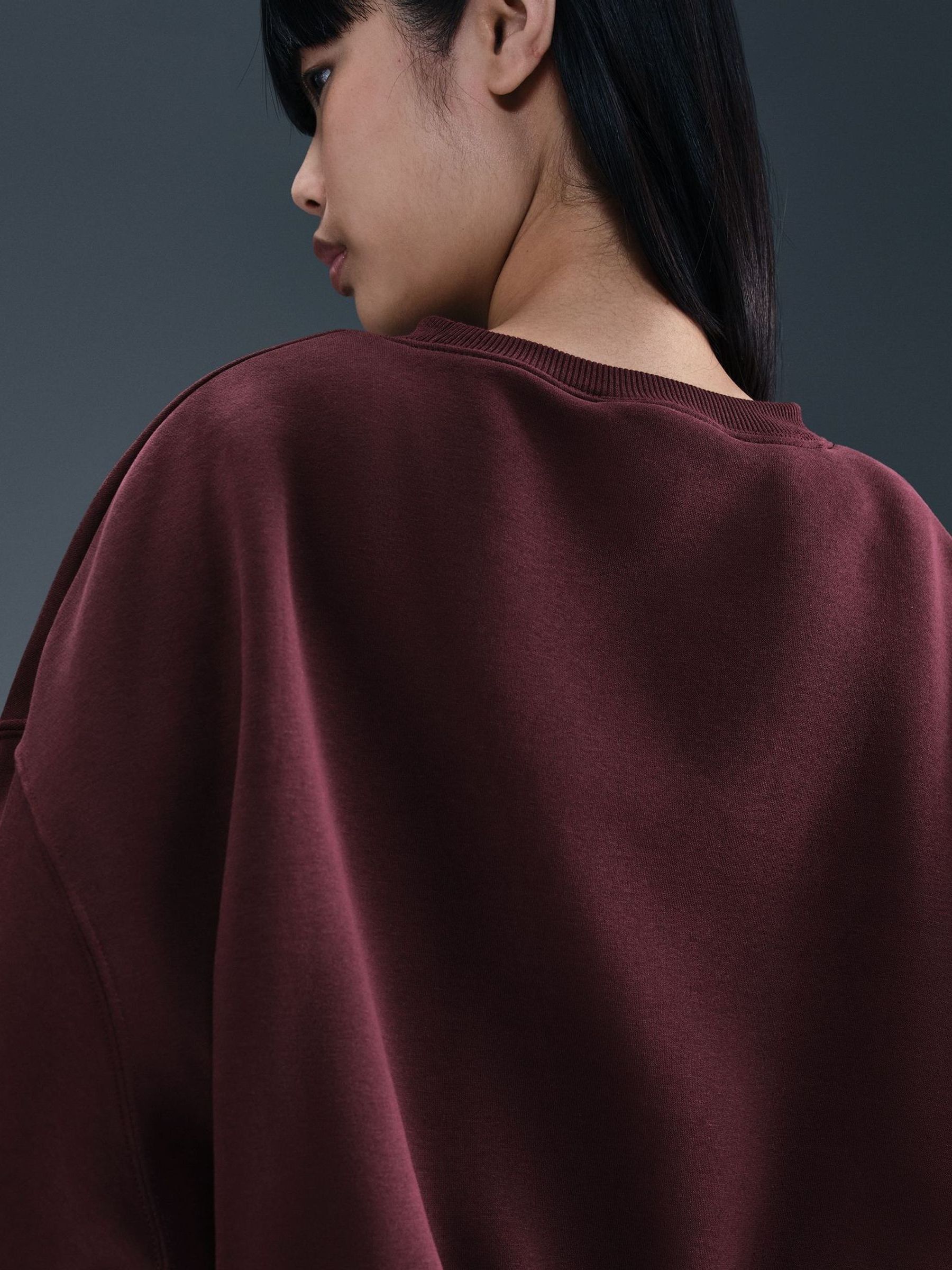 Buy Nike Red Oversized Sportswear Phoenix Fleece Crew Neck Sweatshirt ...