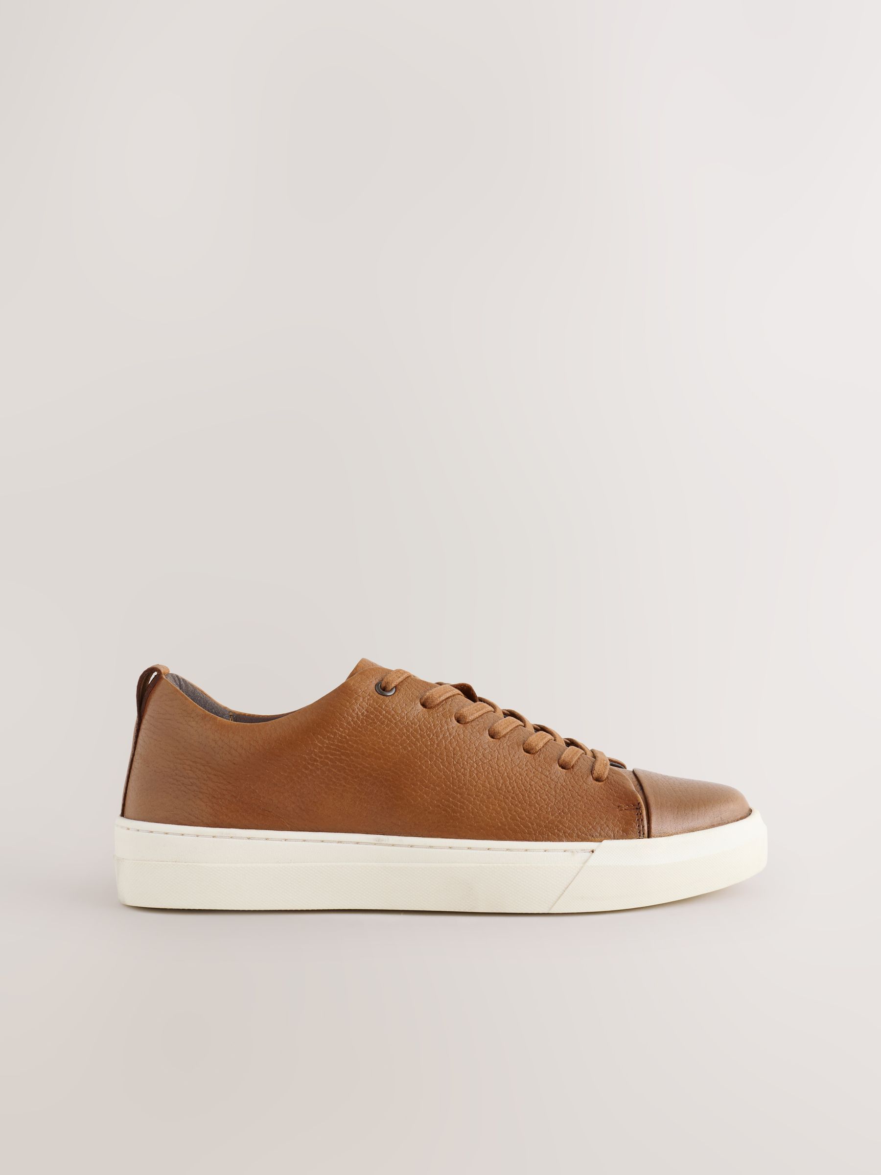 Buy Tan Brown Smart Casual Toe Cap Leather Longline Trainers from Next ...