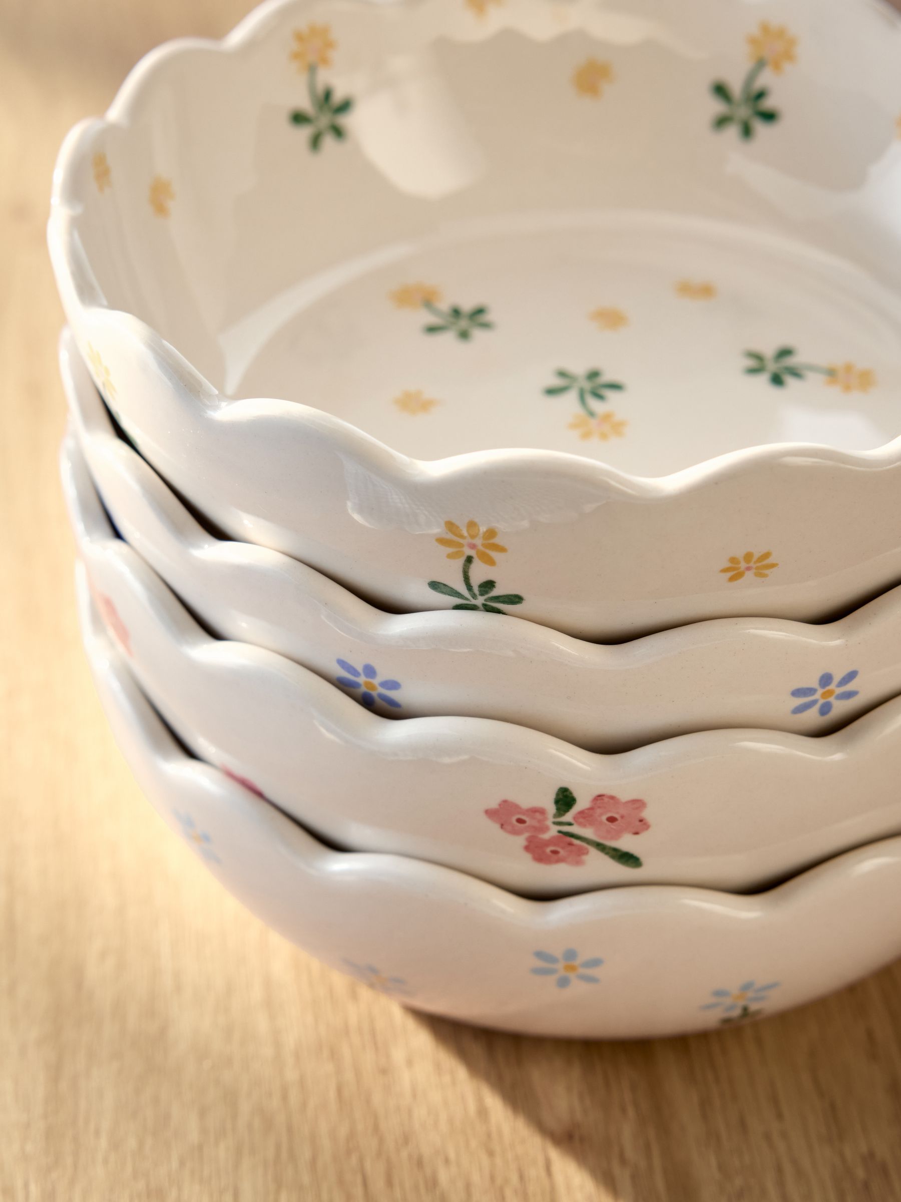 Buy Set of 4 White Maisie Floral Stacking Nibble Bowls from Next USA