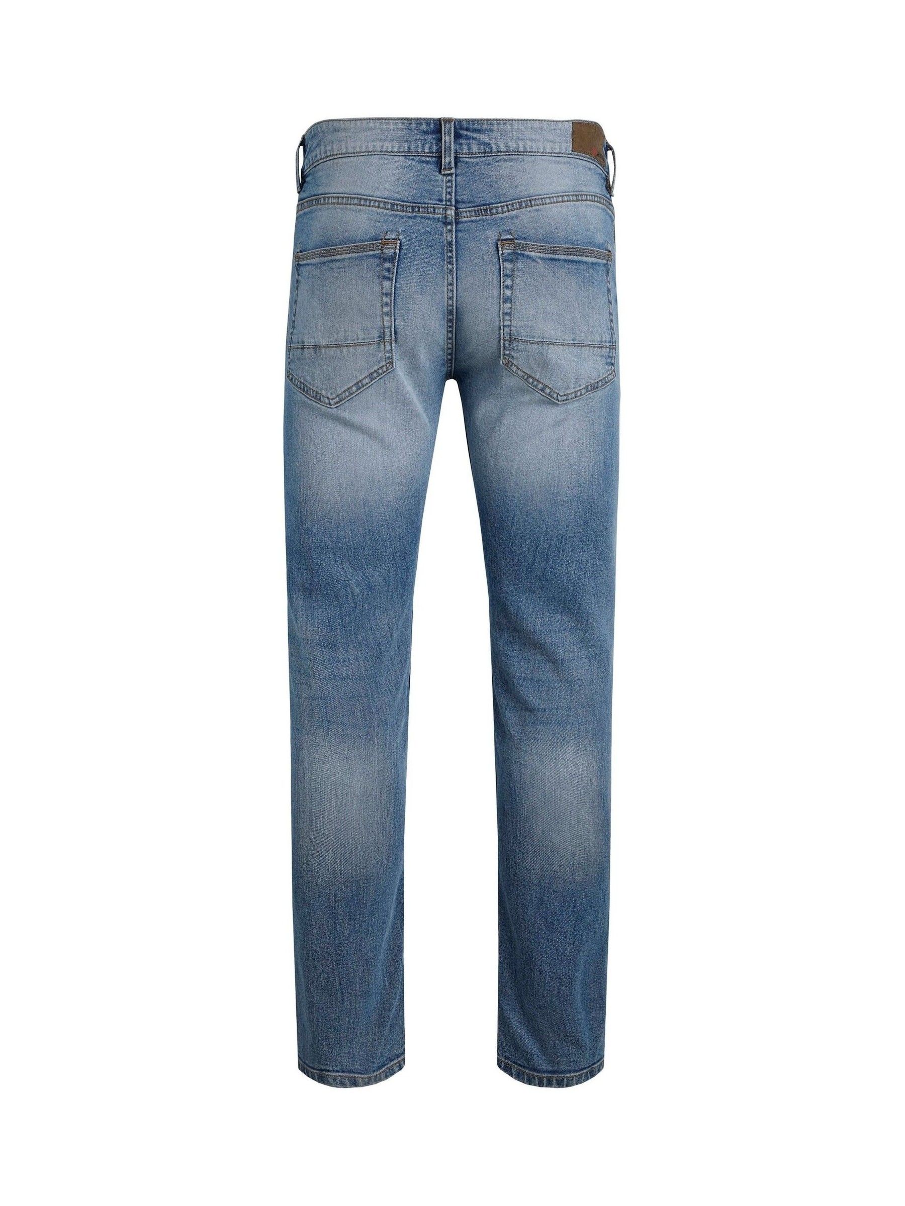 Buy Weird Fish Blue Eddie Straight Comfort Stretch Denim Jeans from the ...