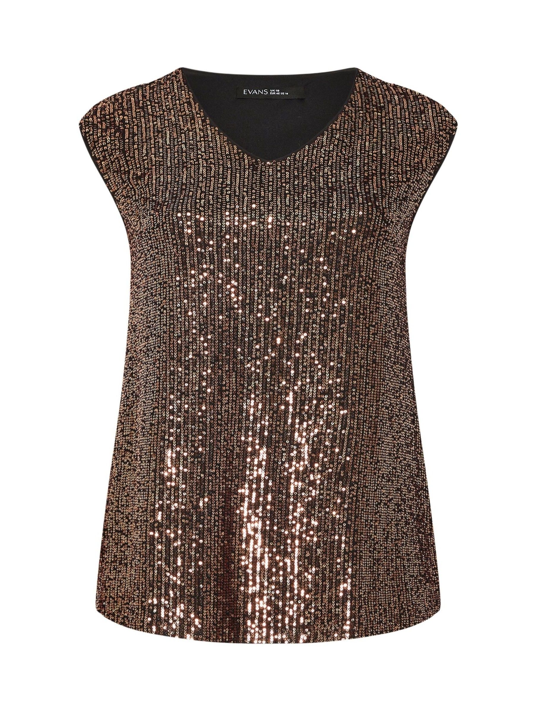 Buy Evans Gold Sequin Vest Top from Next Netherlands
