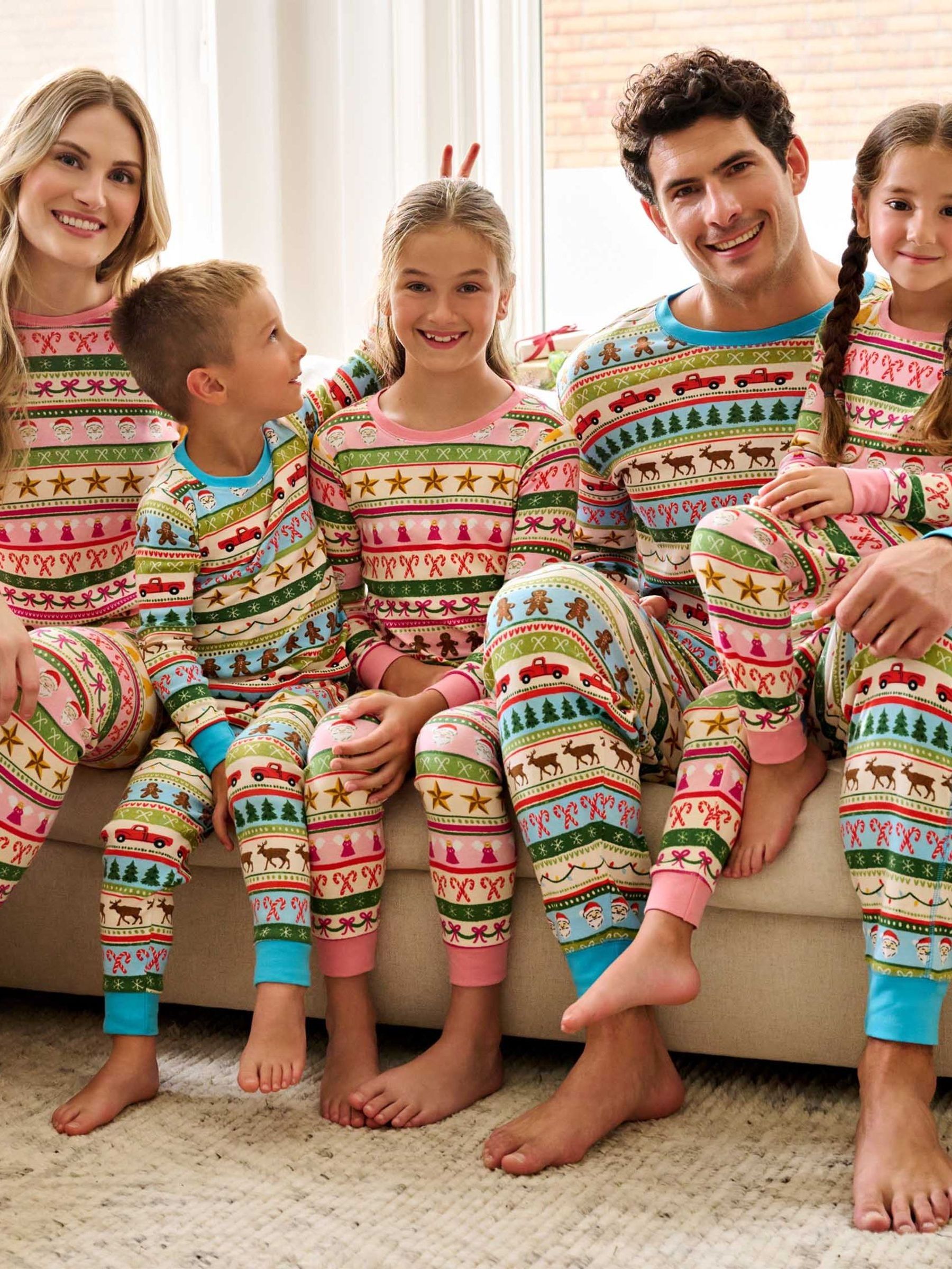 Buy Hatley Pink Fun Fair Isle Christmas Rib Cotton Pyjama Set from the ...