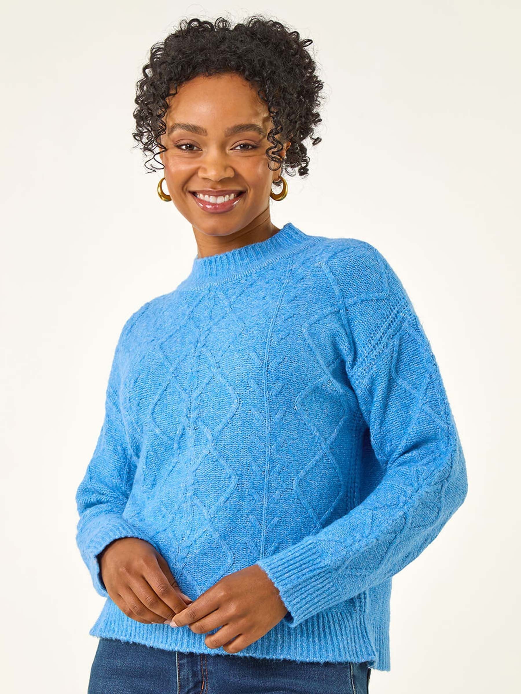 Buy Roman Blue Petite Cable Knit Jumper from Next South Africa