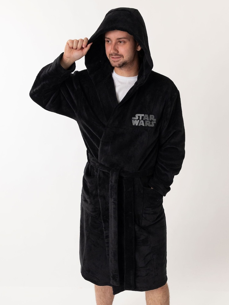 Buy Vanilla Underground Black Star Wars Darth Vader Hooded Bath Robe ...