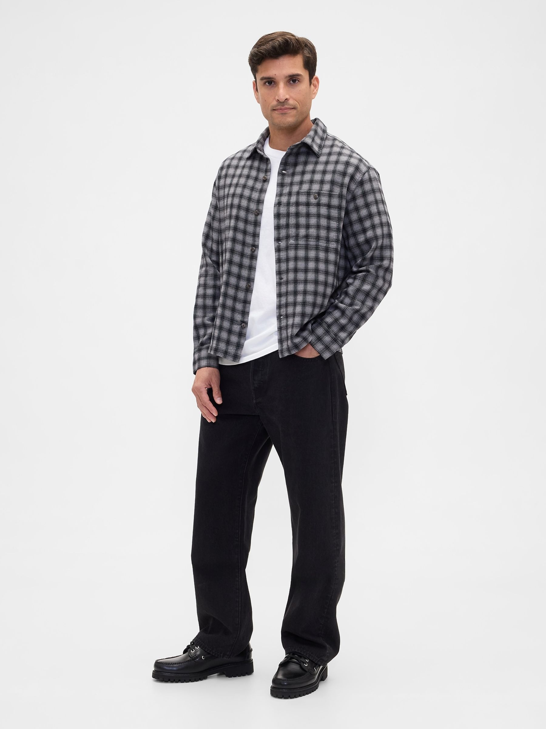 Buy Gap Grey Flannel Shirt in Boxy Fit from the Next UK online shop