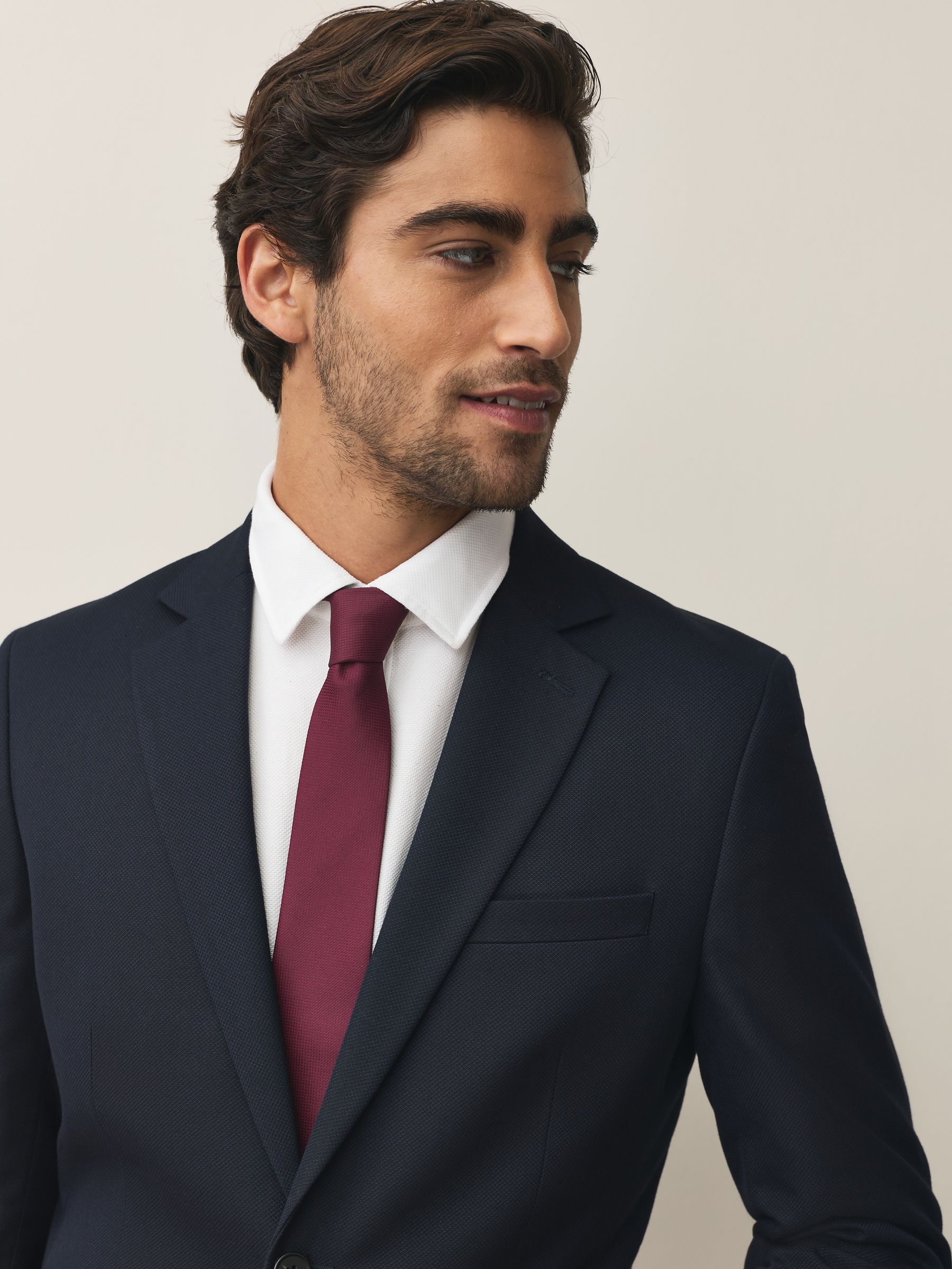 Buy Navy/Burgundy Red Textured Ties 2 Pack from the Next UK online shop