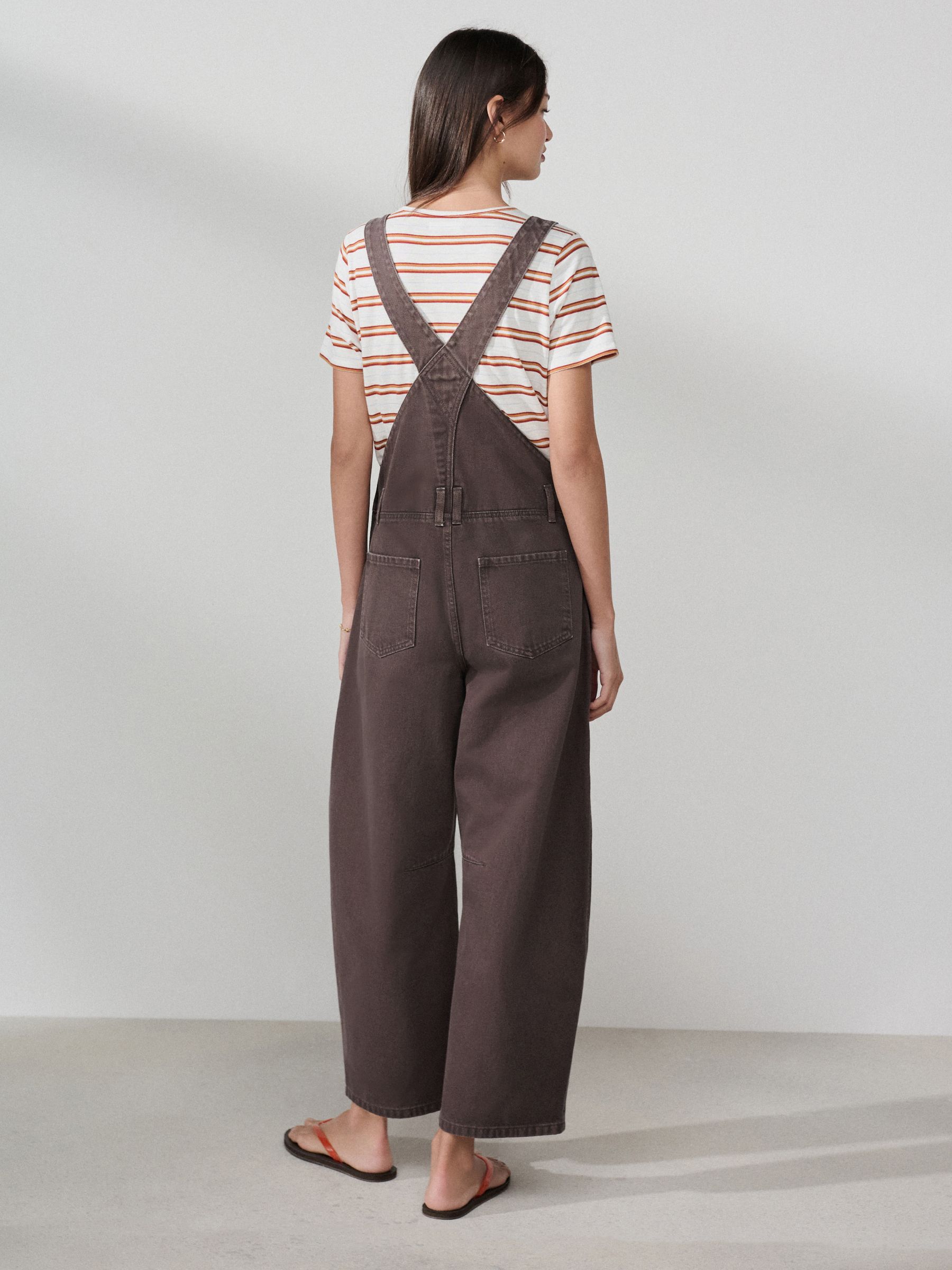 Buy Chocolate Brown Denim Barrel Dungaree Jumpsuit from the Next UK ...