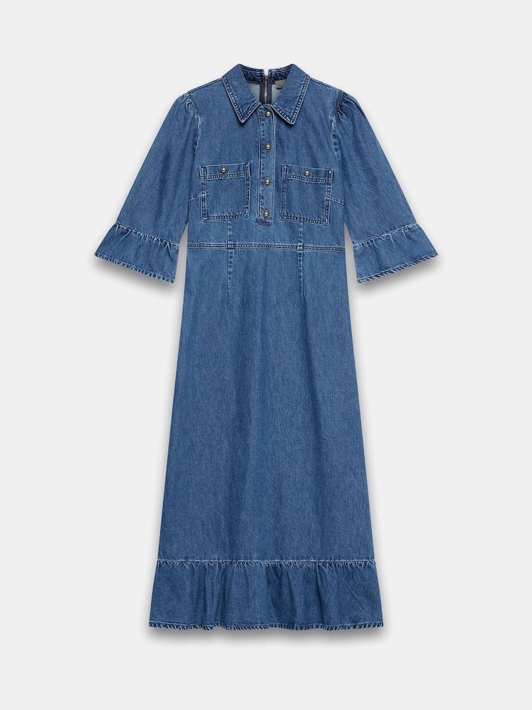 Buy Mint Velvet Blue Indigo Denim Midi Shirt Dress from Next Belgium