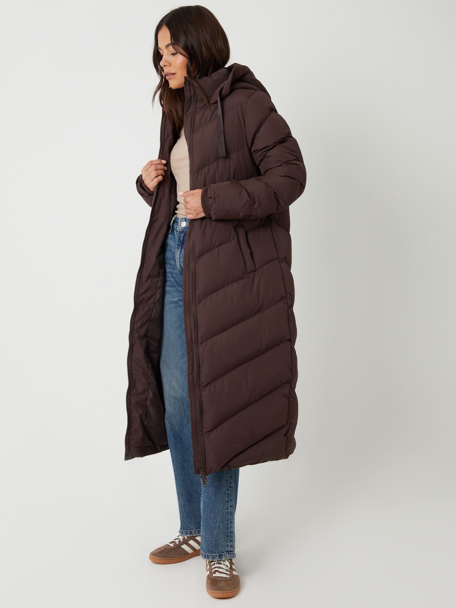 Buy Threadbare Brown Padded Maxi Coat from Next Ireland