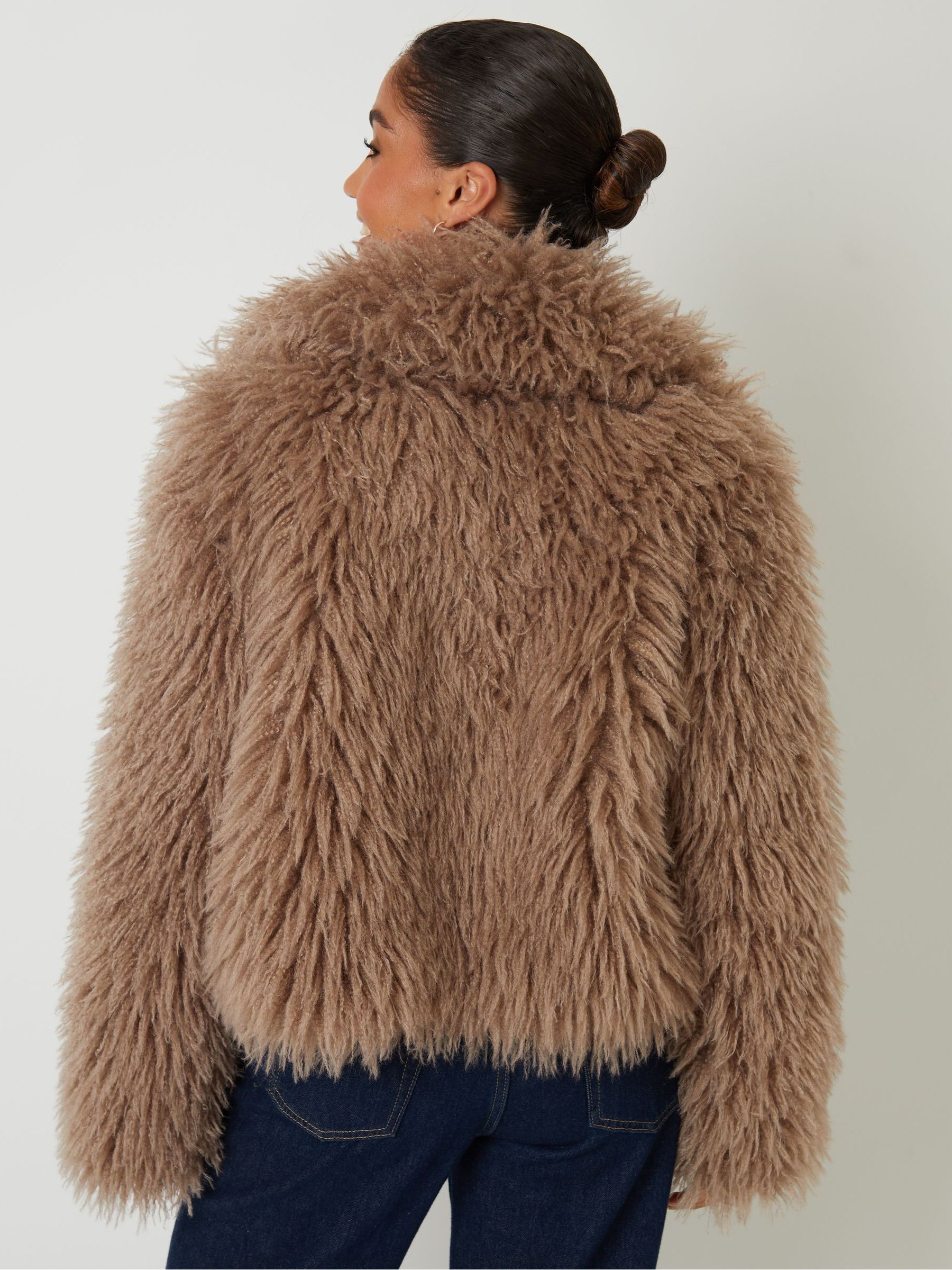Buy Threadbare Brown Collared Faux Fur Coat from the Next UK online shop