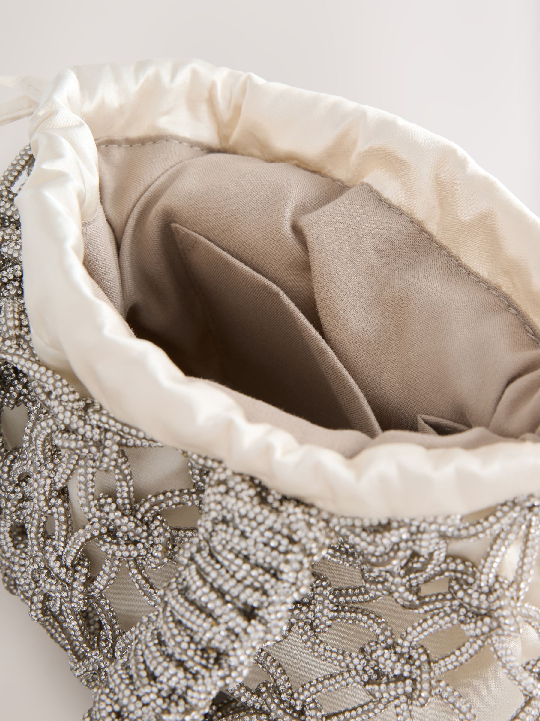 Buy Silver Sparkle Hand Held Bag from Next India